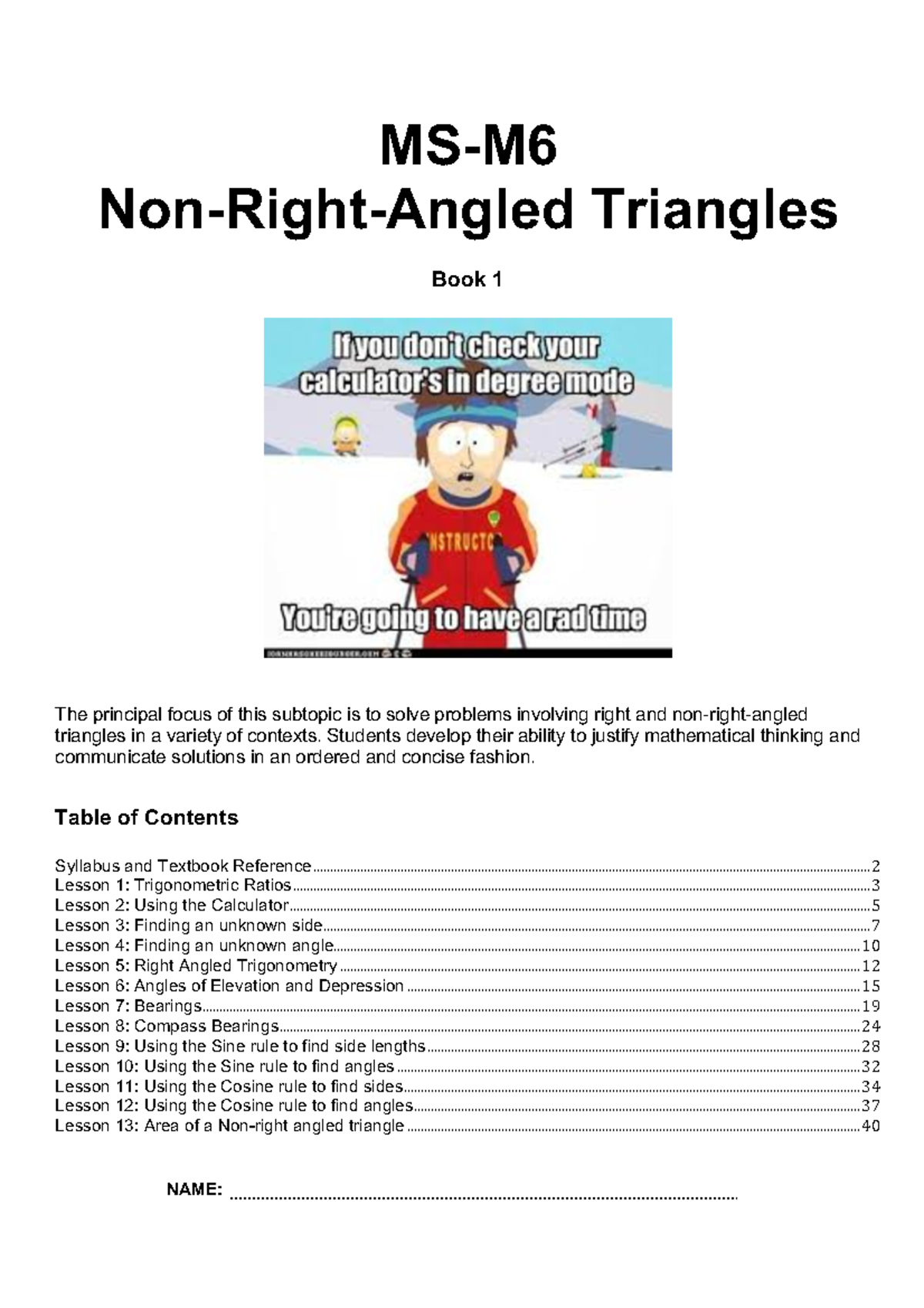 M6 Non Right Angled Triangles Book 1 - MS-M Non-Right-Angled Triangles ...