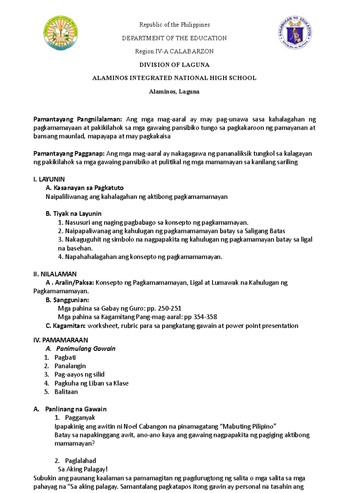 DLP SA konsepto ng Ligal at Lumawak na Pananaw ng Pagkamamamayan ...