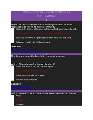 4 Respiratory, Circulatory, AND Immune Systems - 4 RESPIRATORY, CIRCULATORY, AND IMMUNE SYSTEMS ...