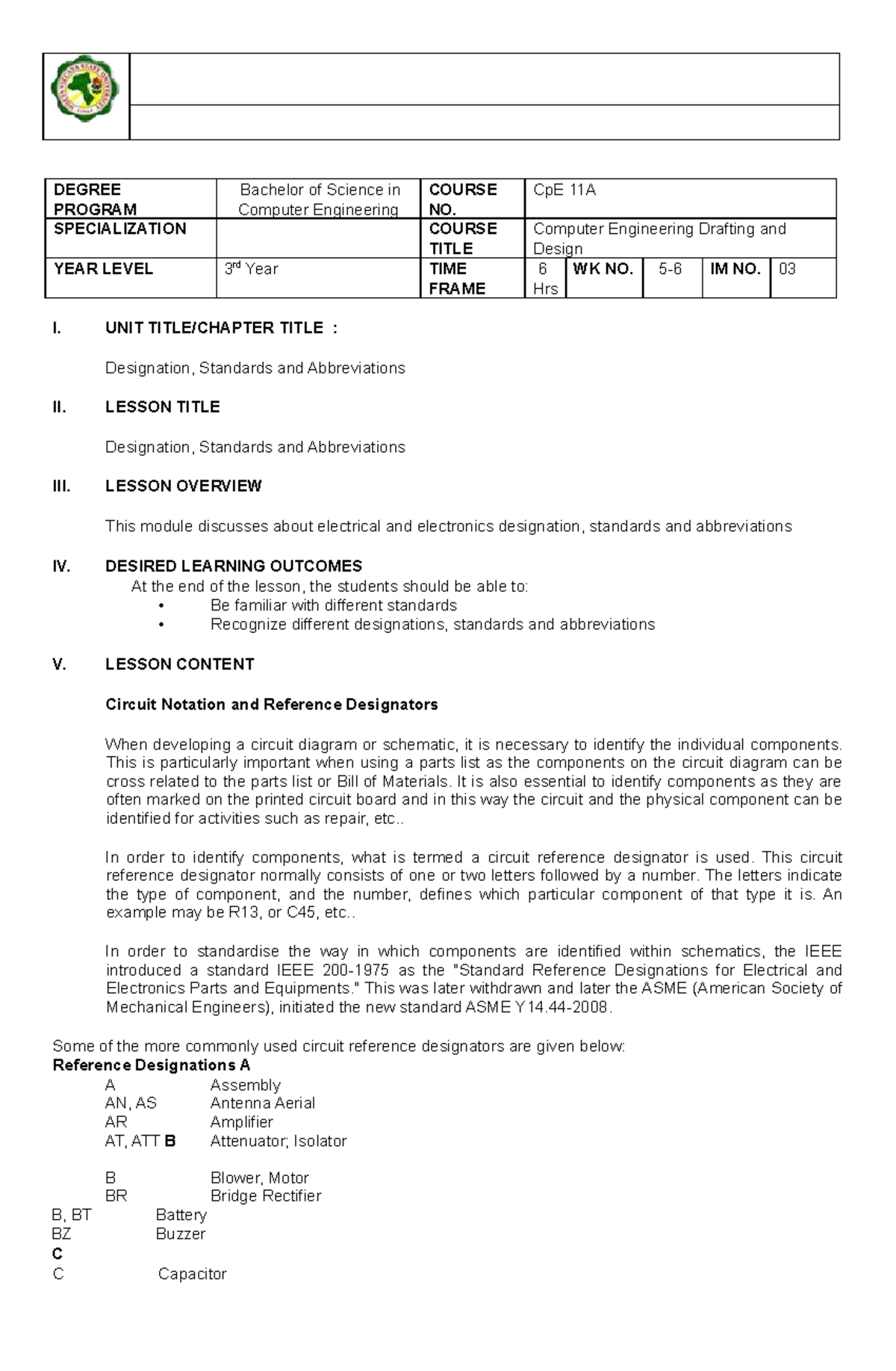 Module CEDD 3 - COMPUTER DRAFTING NOTES - DEGREE PROGRAM Bachelor of ...