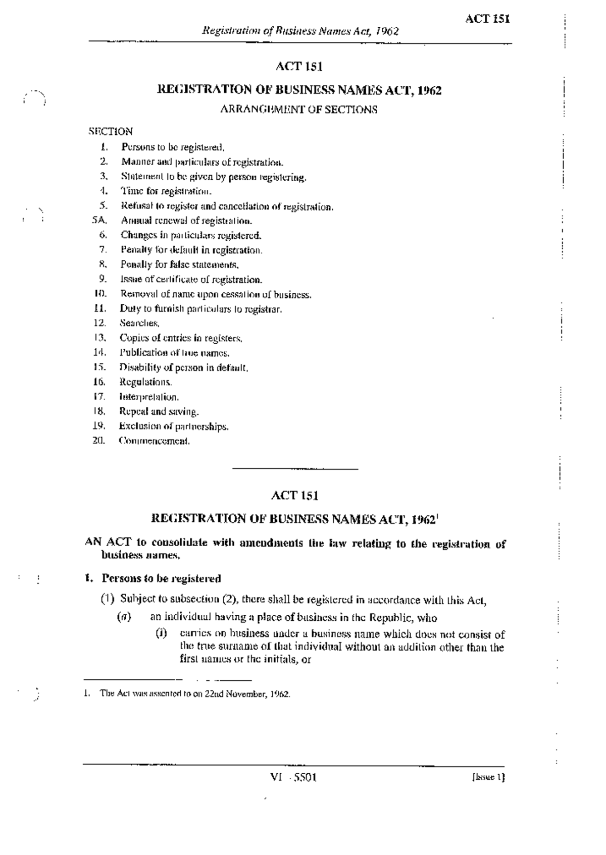 ACT 151 - GHB BKB B - ACT 151 Registration of Business Names Act, 1962 ...