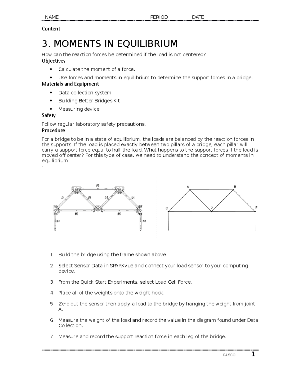 3 Moments in Equilibrium S - NAME PERIOD DATE Content 3. MOMENTS IN ...