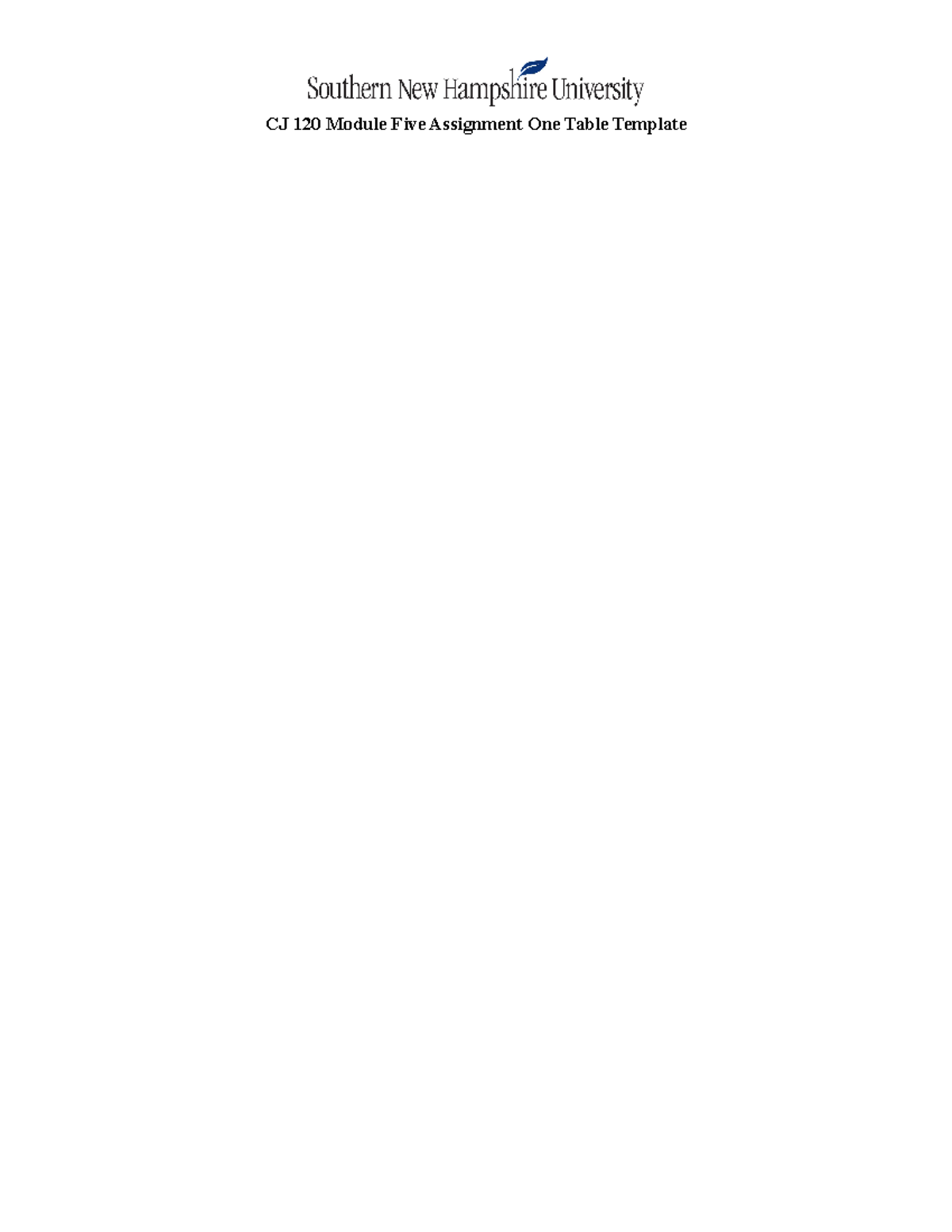 Cj 120 Module Five Assignment One Table Template Cj 120 Module Five Assignment One Table