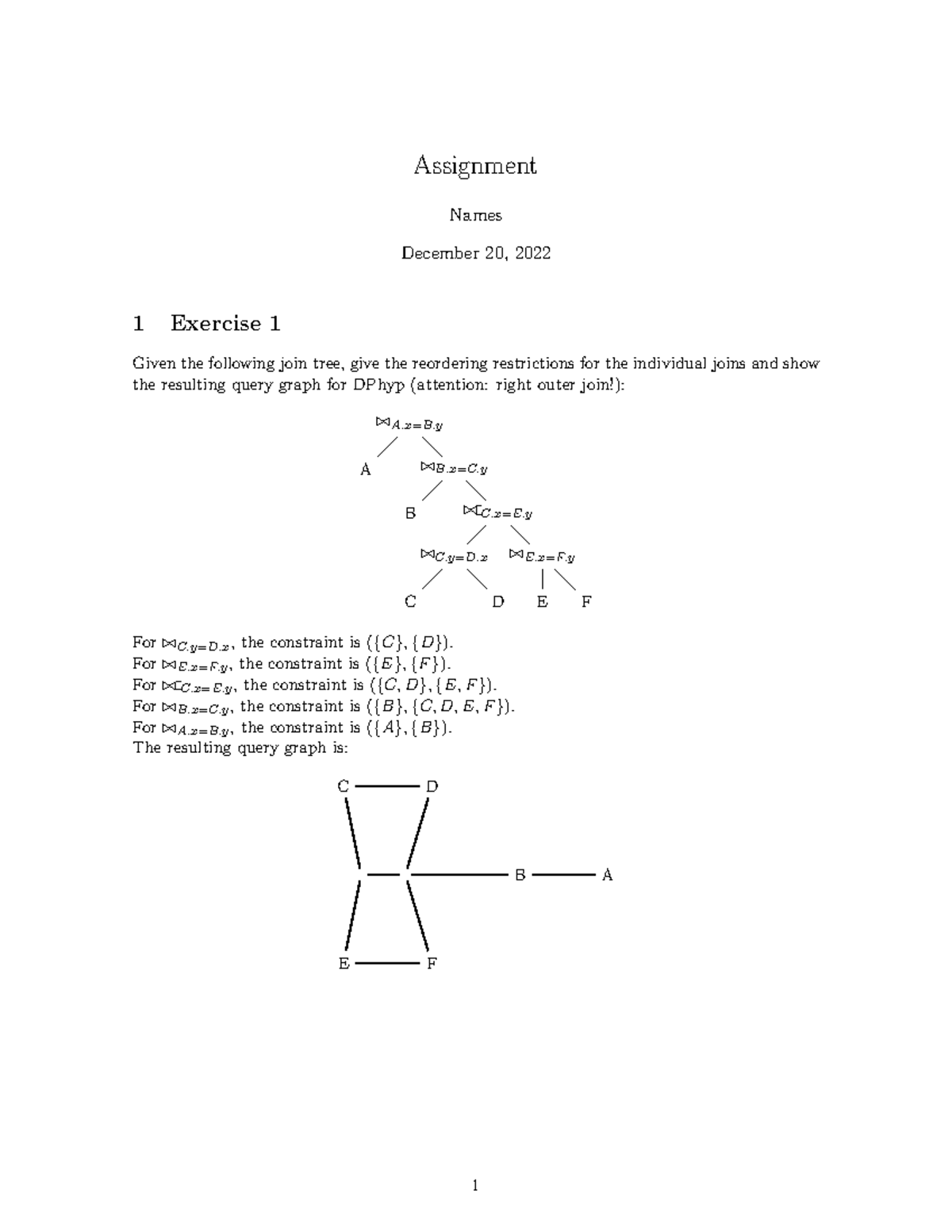 Query optimization submissions - Assignment Names December 20, 2022 1 Exercise 1 Given the ...