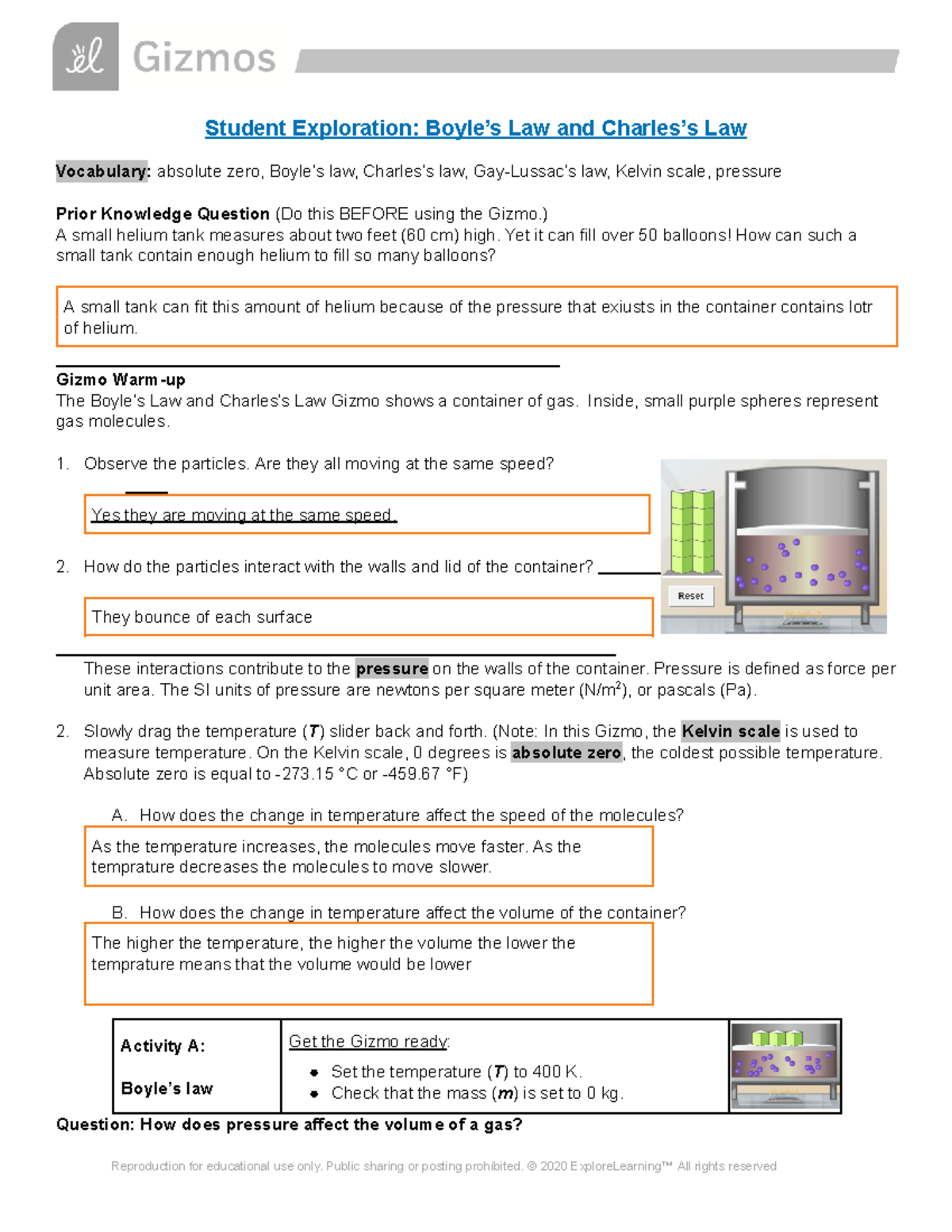 Copy of Boyles Charles SE - Student Exploration: Boyle’s Law and ...