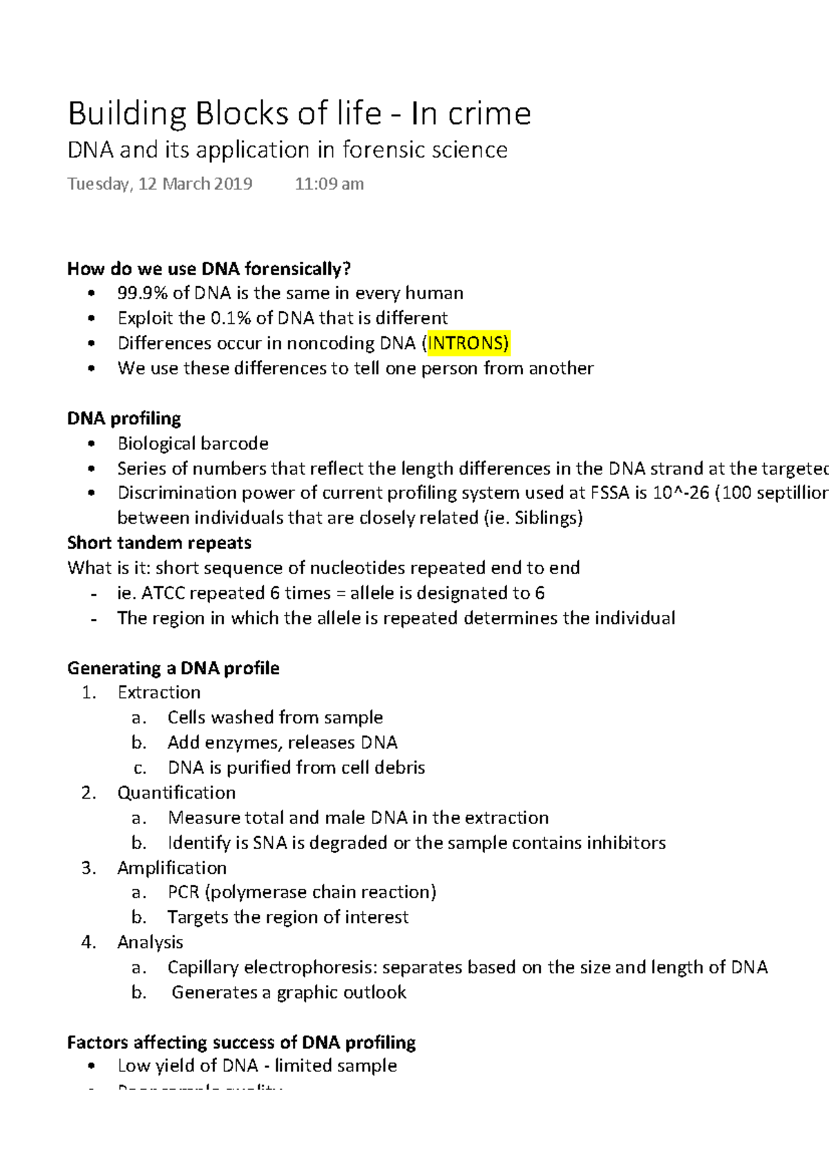 Building Blocks of life - In crime DNA and its application in forensic ...