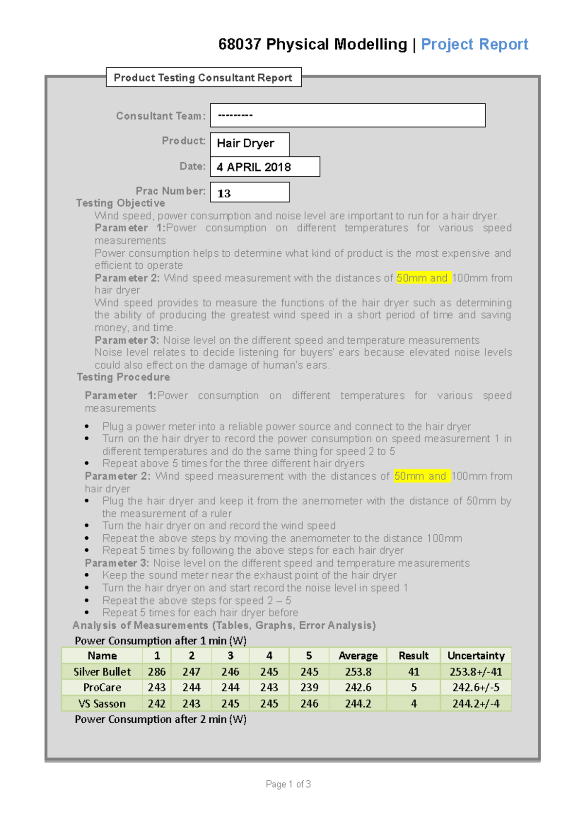 PE Report Template( Hair Dryer) - 68037 Physical Modelling Project ...