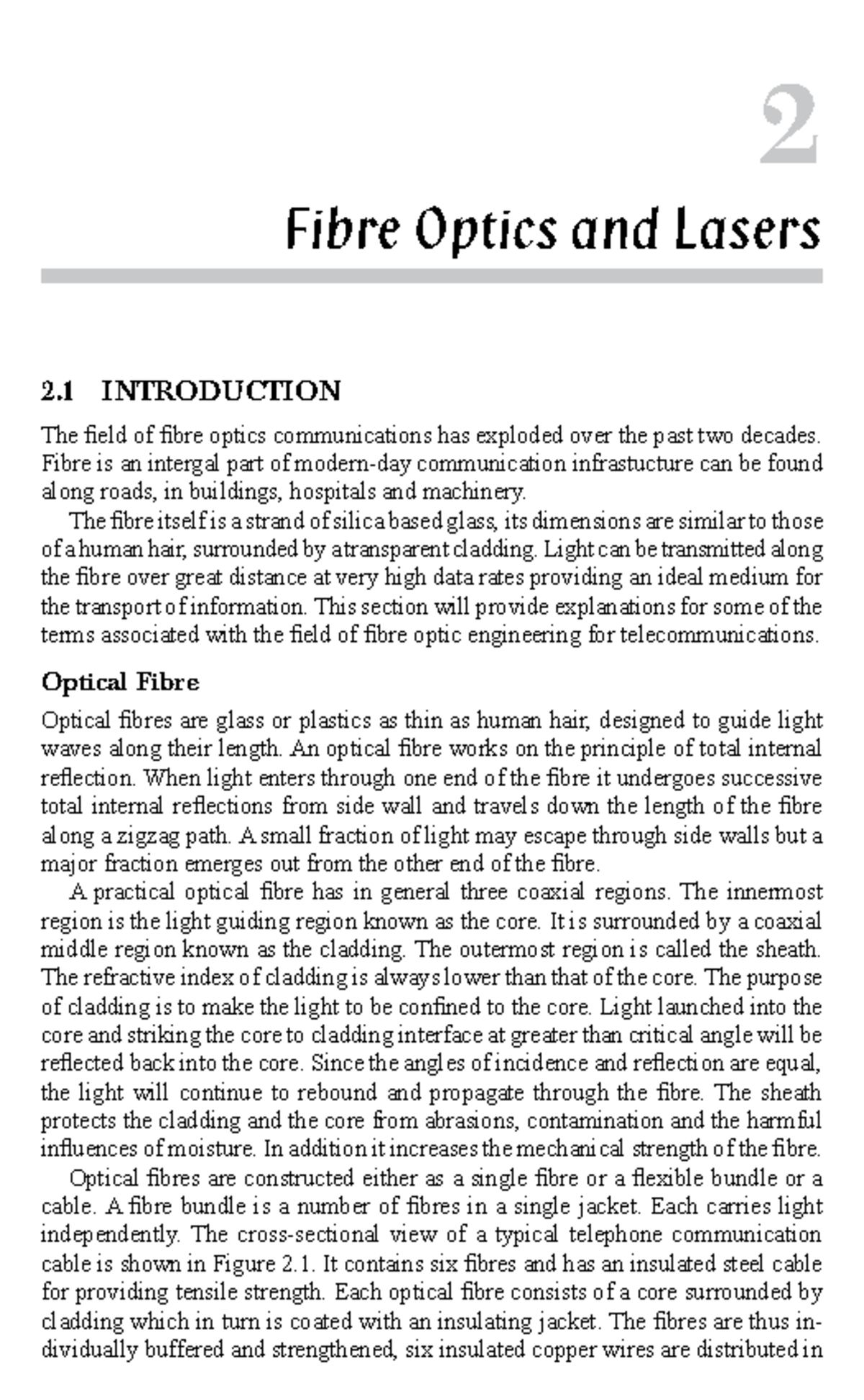 190 Sample-Chapter - Notes - 2 INTRODUCTION The field of fibre optics ...