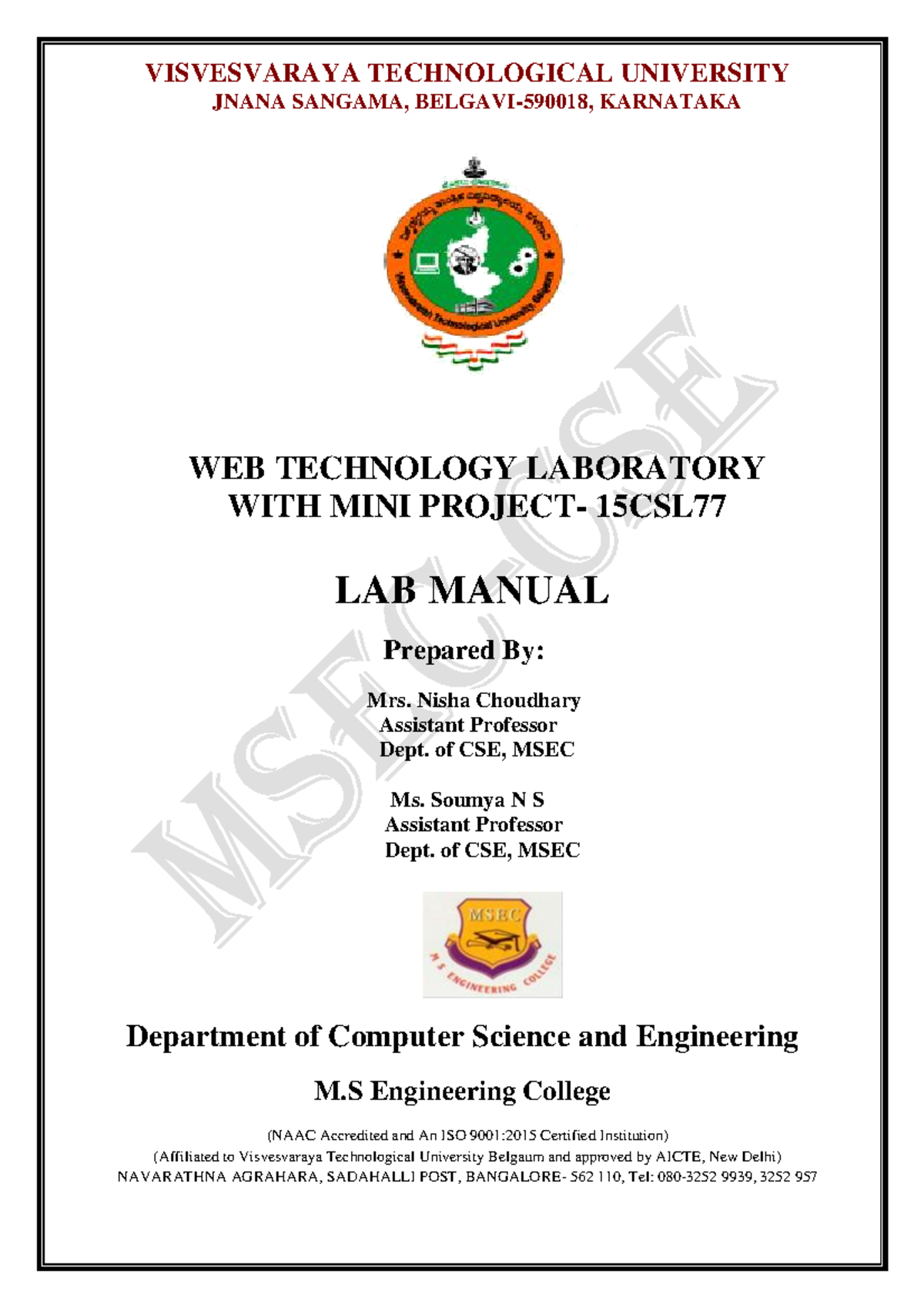 Web Lab Manual - HTNL Practice - VISVESVARAYA TECHNOLOGICAL UNIVERSITY JNANA SANGAMA, - Studocu