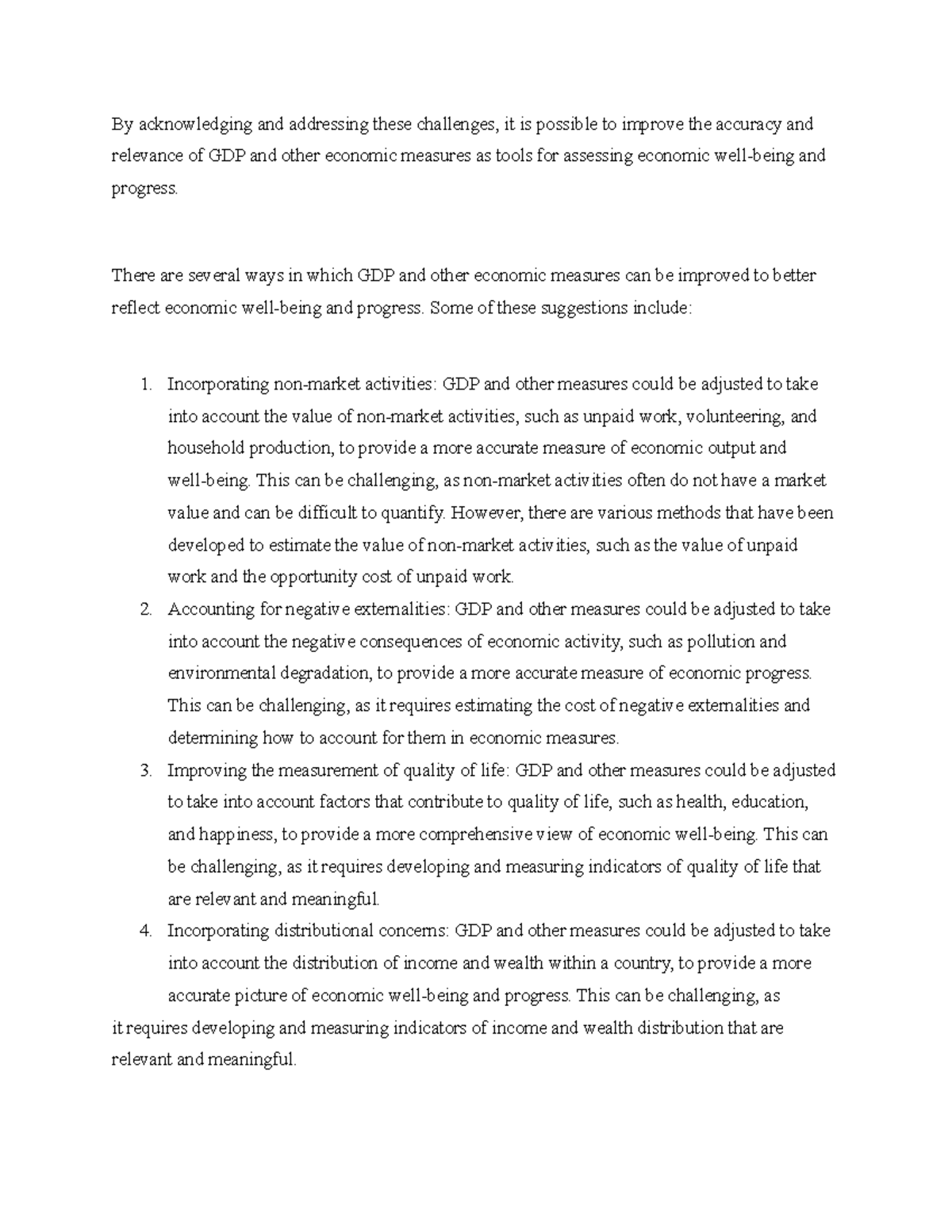 Measuring GDP-4 - By acknowledging and addressing these challenges, it is possible to improve ...