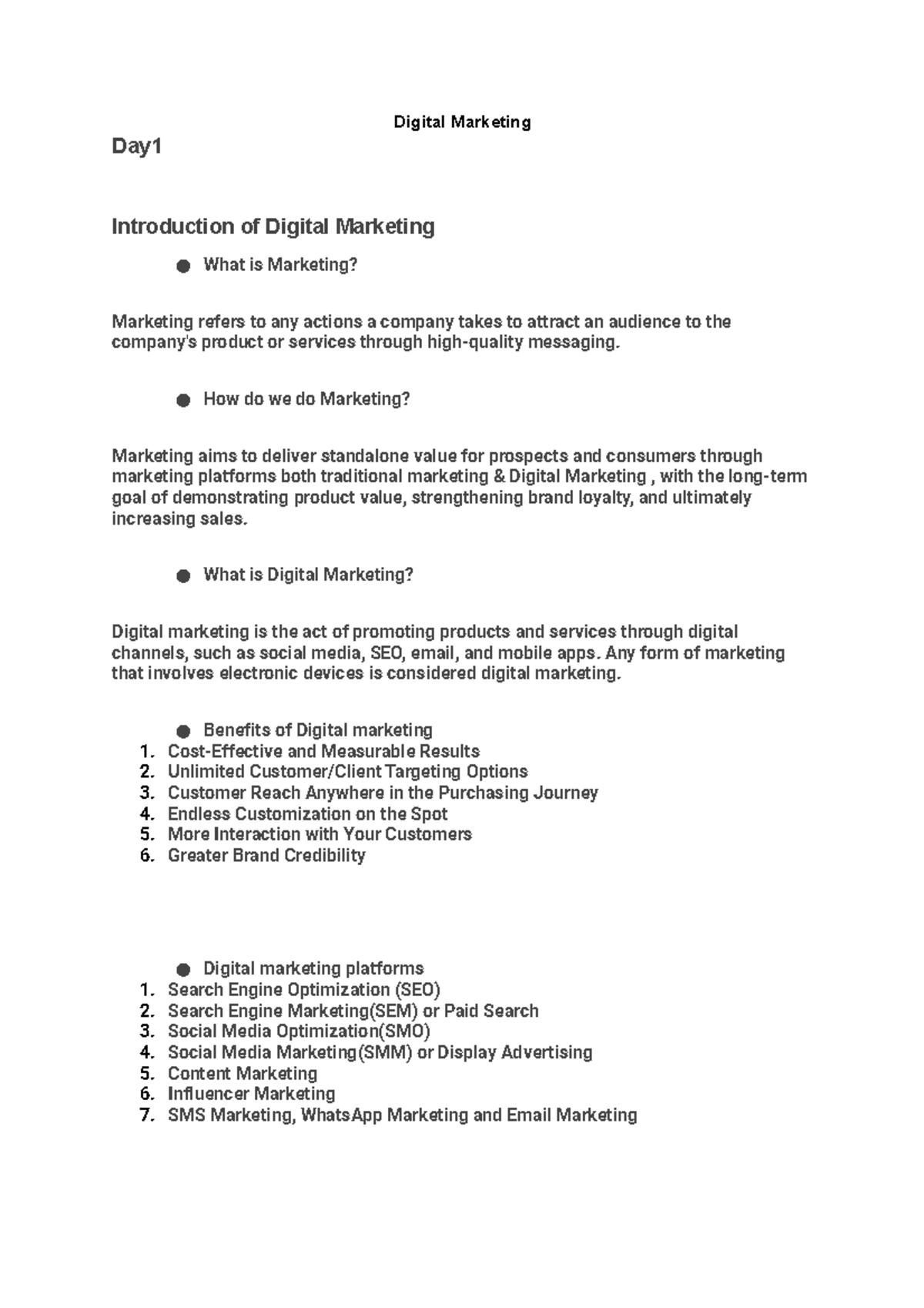 Notes Digital Marketing Course - Profimarker - Digital Marketing Day ...