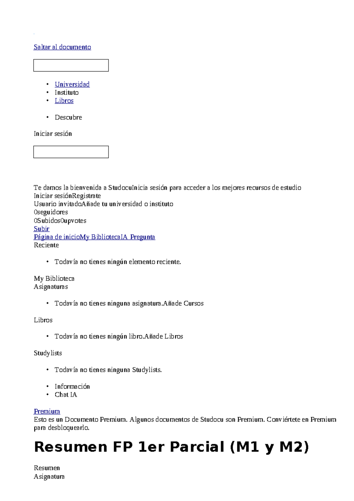 Resumen fp 1er parcial m1 y m2 - Object 1 Saltar al documento - Universidad - Instituto - Libros ...