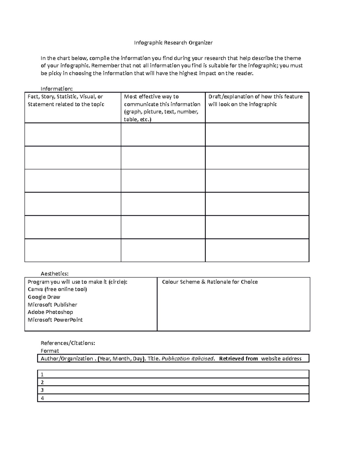 Infographic Research Organizer - Remember that not all information you ...