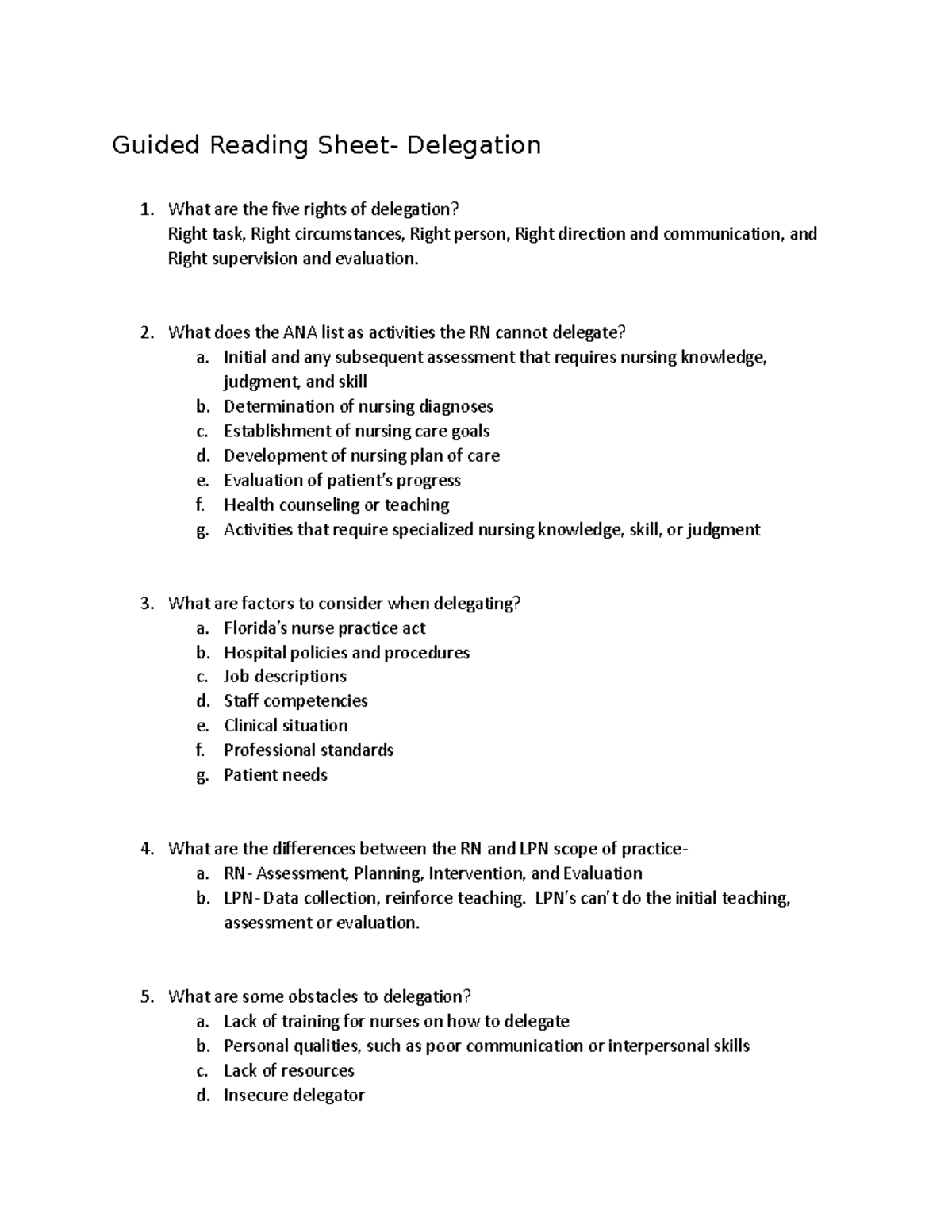 Guided Reading Sheet-Delegation Students - Guided Reading Sheet ...