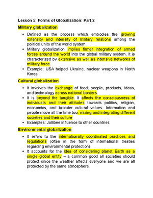 GEN 005 Lesson 1 AND 2 - Lesson 1: Introduction to Globalization ...
