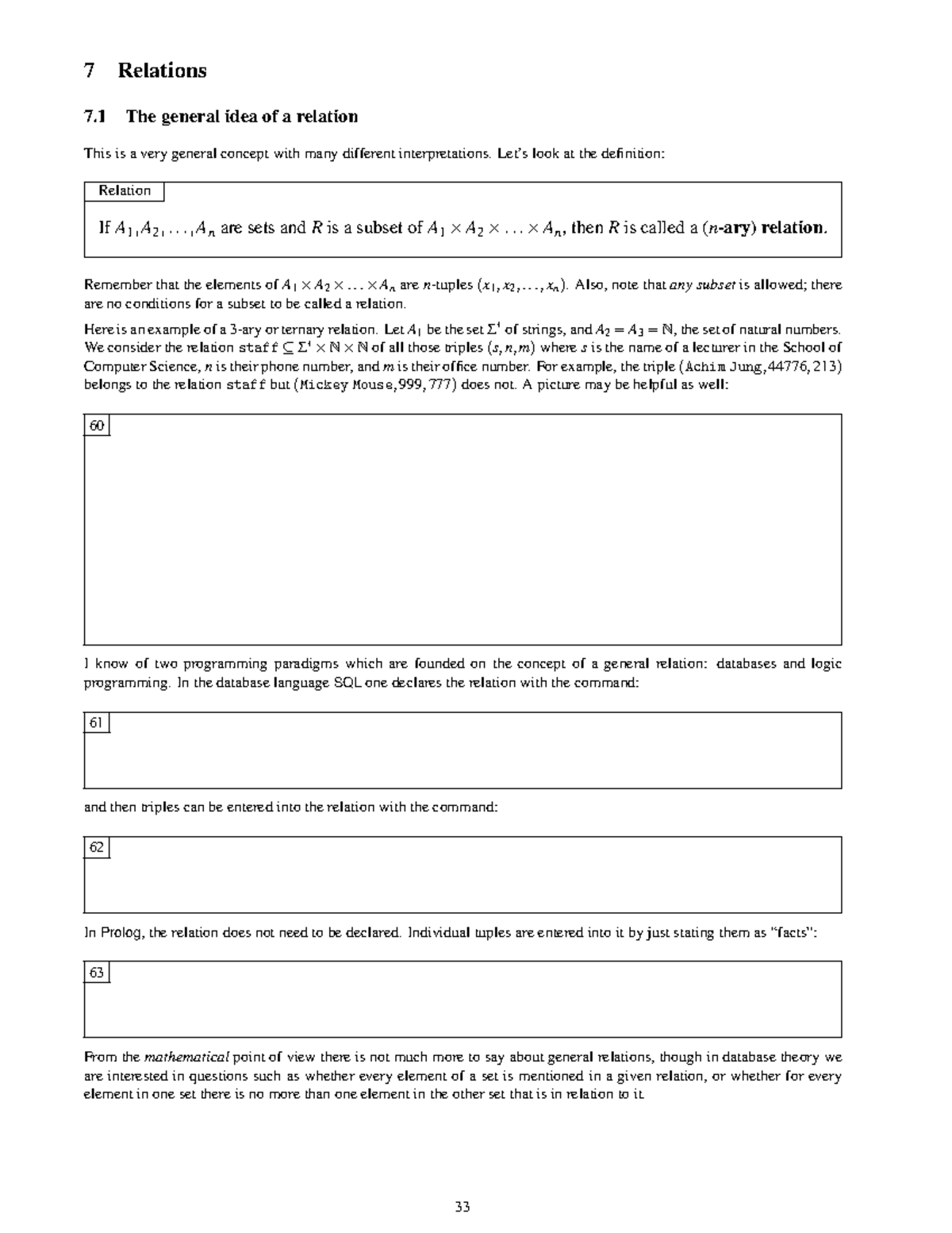 Lecture Notes (Maths) - Relations - 7 Relations 7 The general idea of a ...