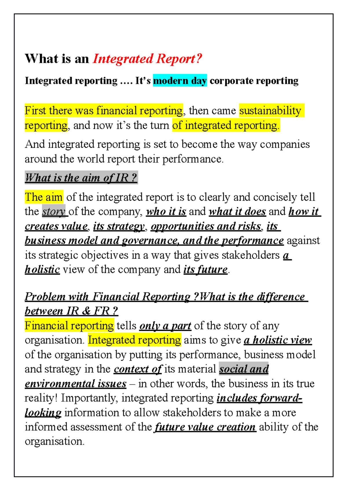 What is an Integrated Report - What is an Integrated Report? Integrated ...