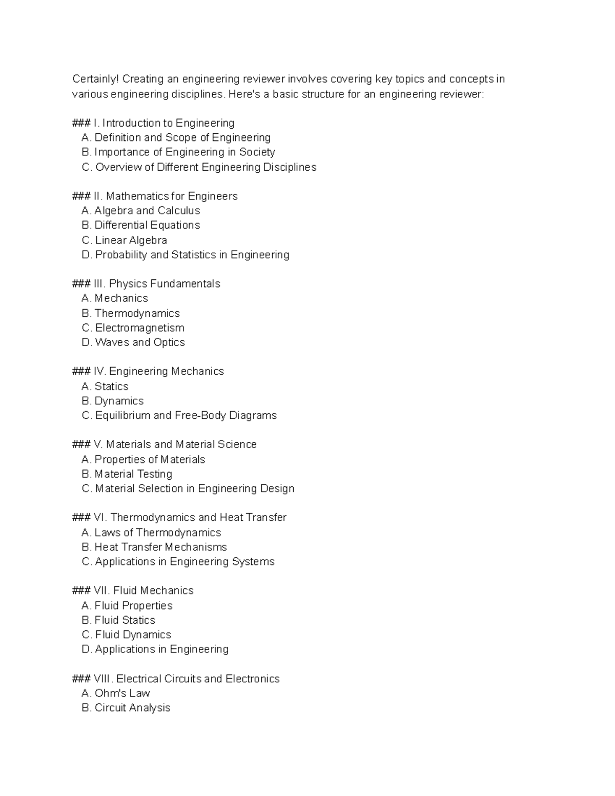 Engineering reviewer - practice materias - Certainly! Creating an ...
