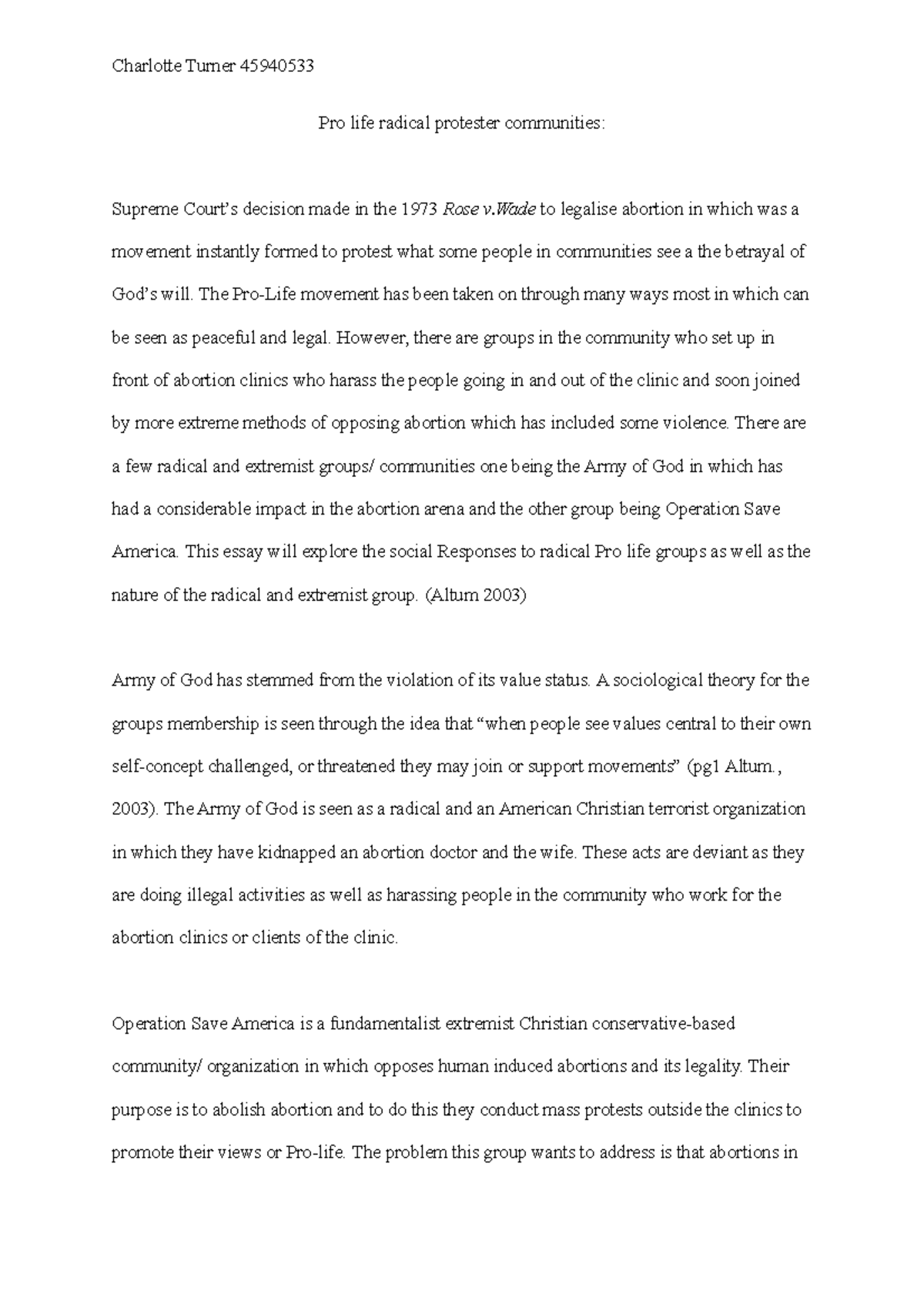 Pro life - mad bad sad pro life essay - Pro life radical protester ...