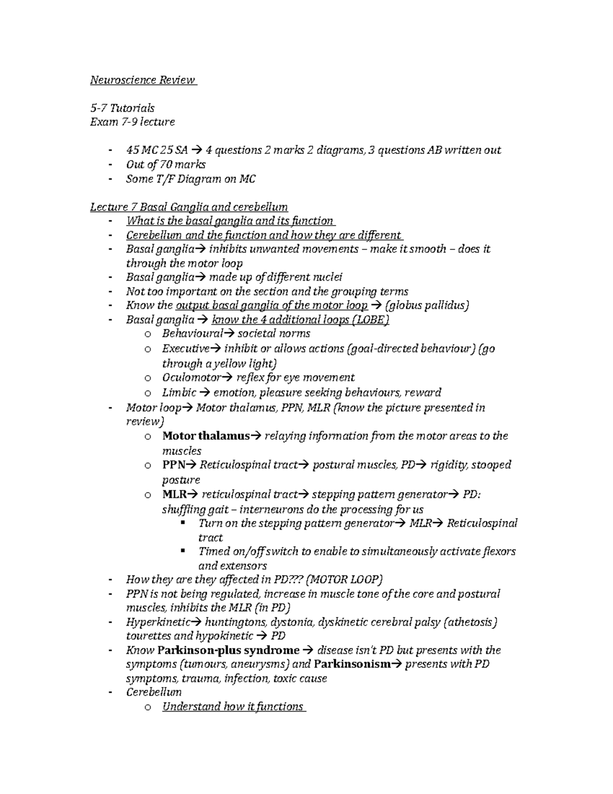 Neuroscience Final Exam Review - Neuroscience Review Tutorials Exam ...