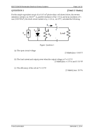 Exam 2013, questions and answers - Renewable Electrical Energy Systems ...
