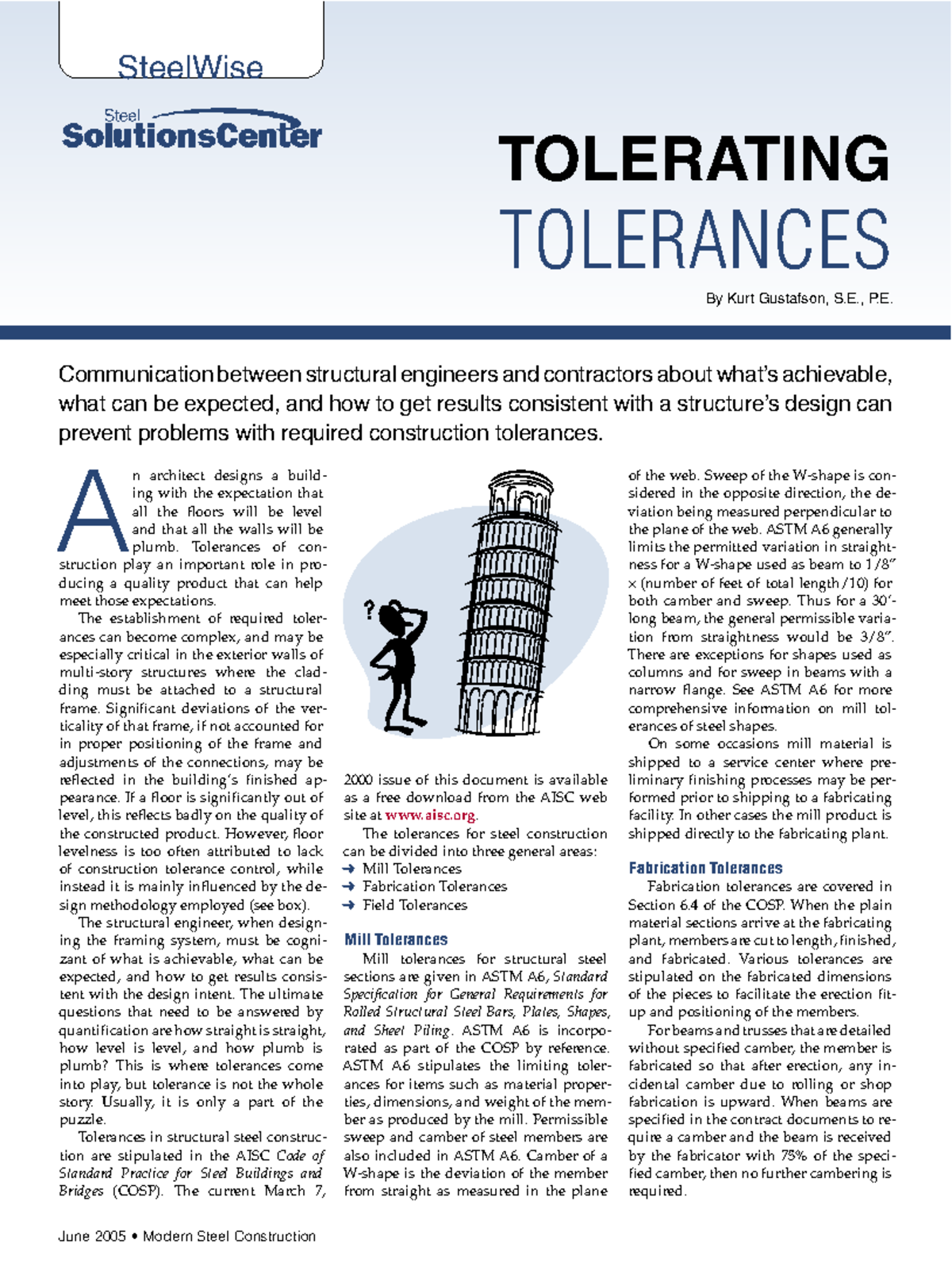 Tolerating-tolerances-article - A n architect designs a build- ing with ...