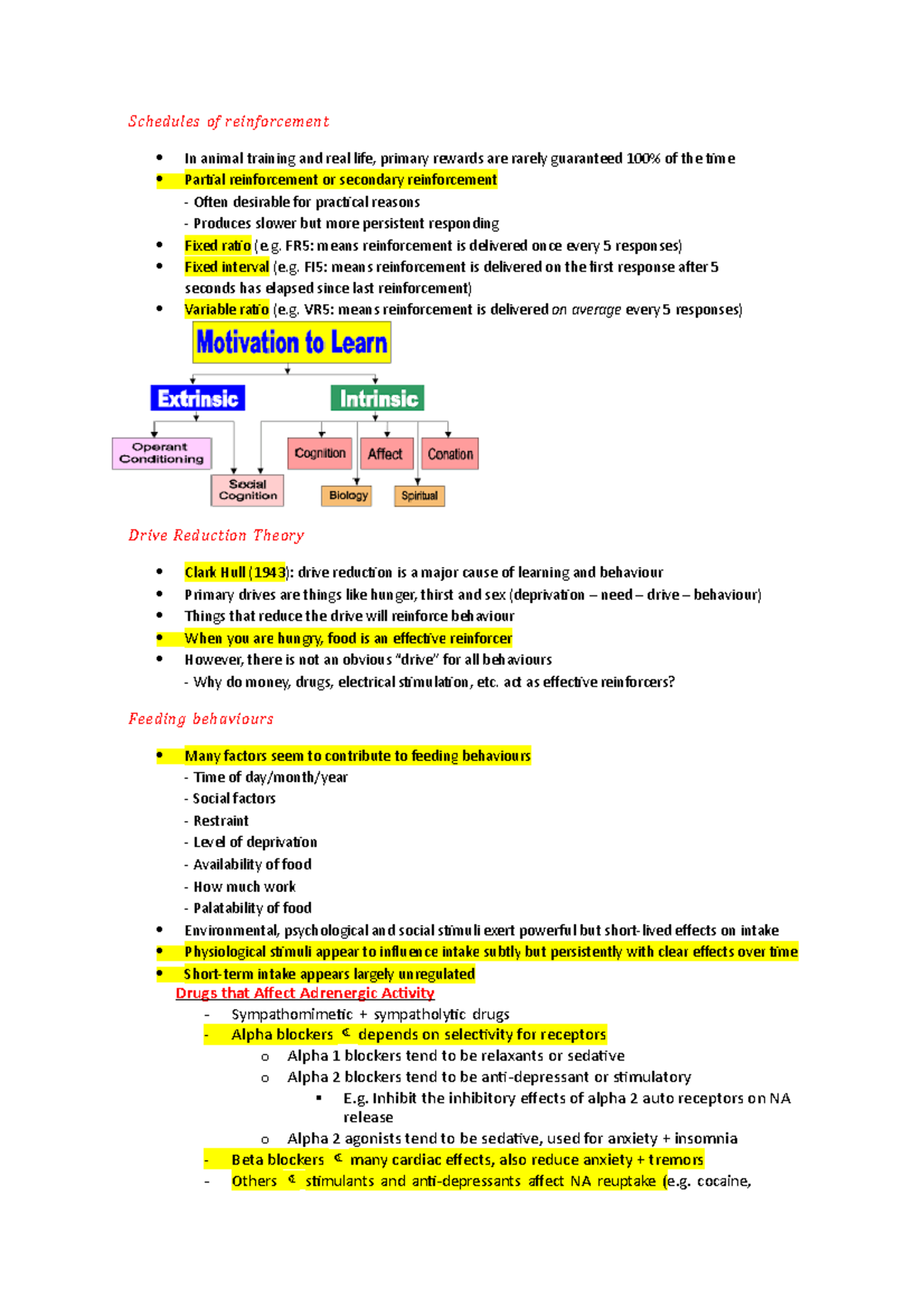 Week 2 - Lecture notes 2 - Schedules of reinforcement In animal ...