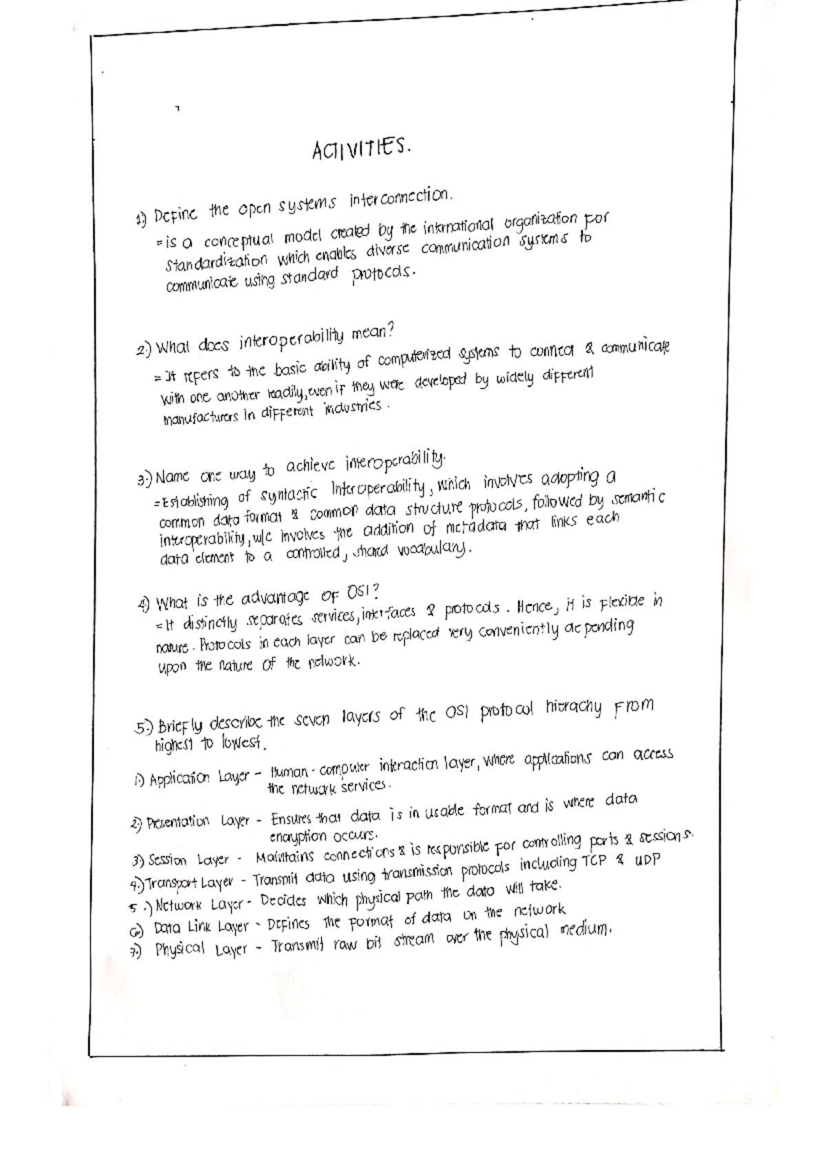 DATA COM - IM04- ACT - DATA COMMUNICATIONS ACTIVITIES - Bachelor of ...