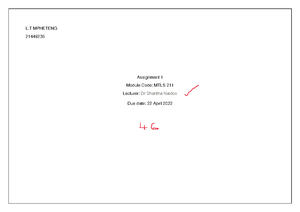 ENAF - assignment - ENAF211 Assignment 2022 Checklist Lecholo (35200510 ...
