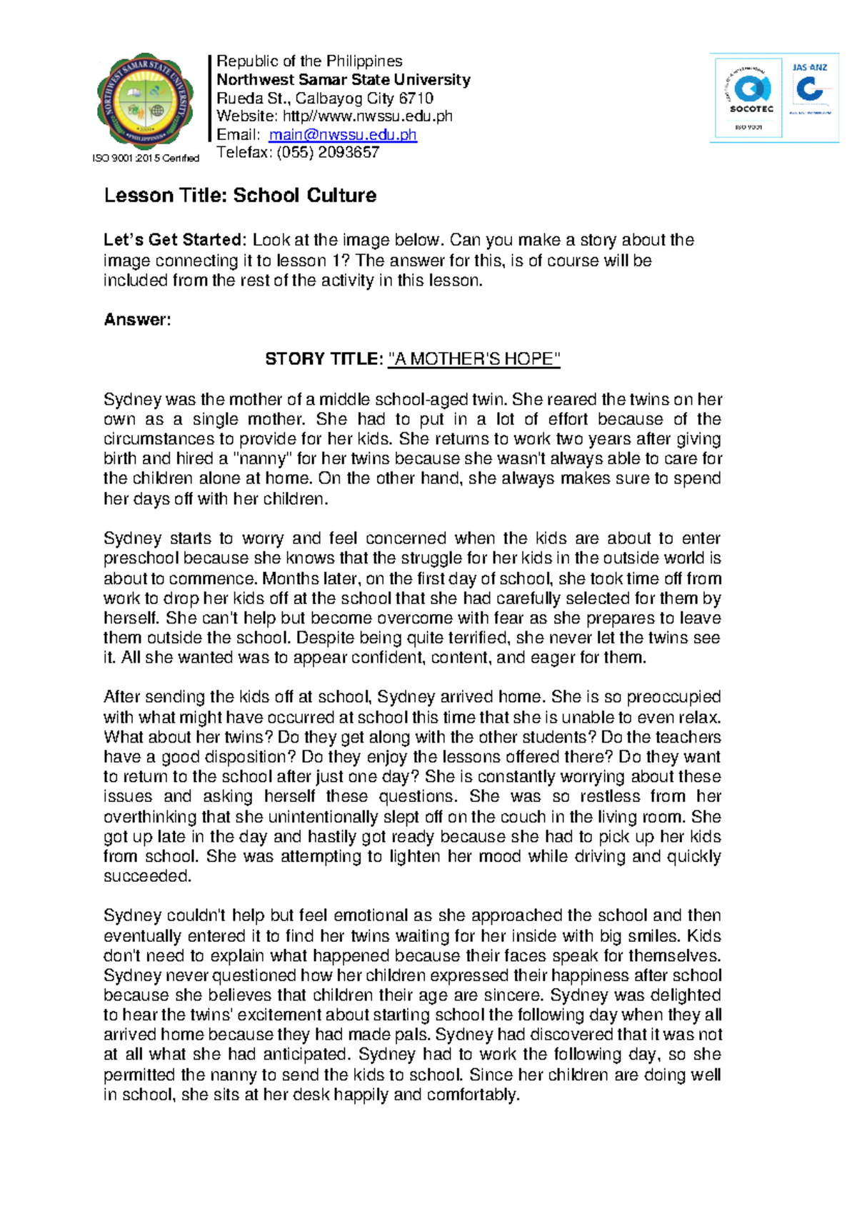 Module 5 - It's all about teacher and school curriculum - Republic of ...