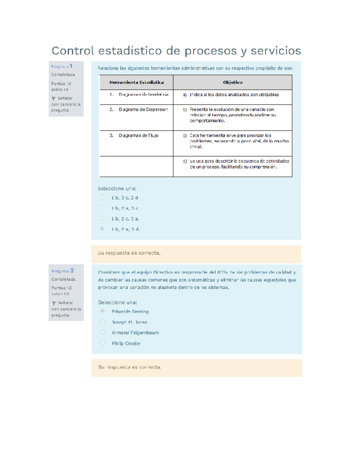 Control estadístico de procesos y servicios 1 - Studocu