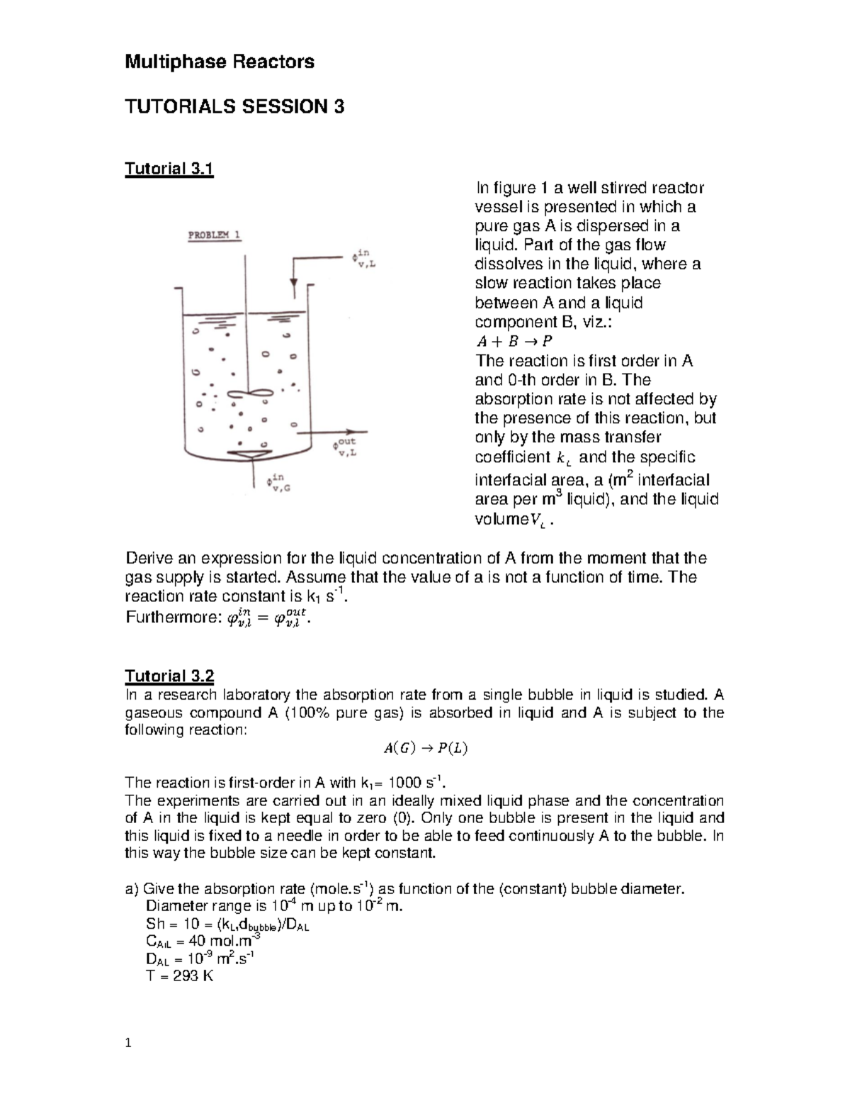 Multiphase Tutorials 3 (2021) - TUTORIALS SESSION 3 Tutorial 3. In ...