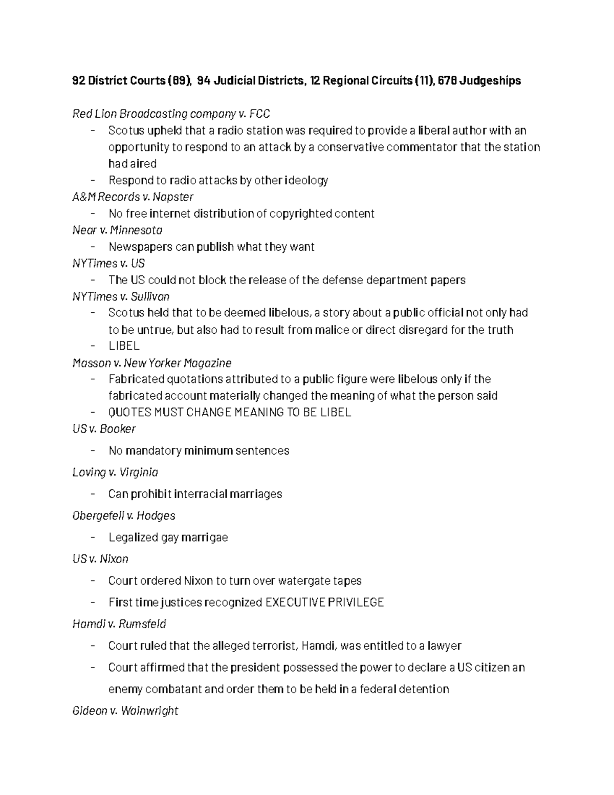 Cases - 92 District Courts (89), 94 Judicial Districts, 12 Regional ...