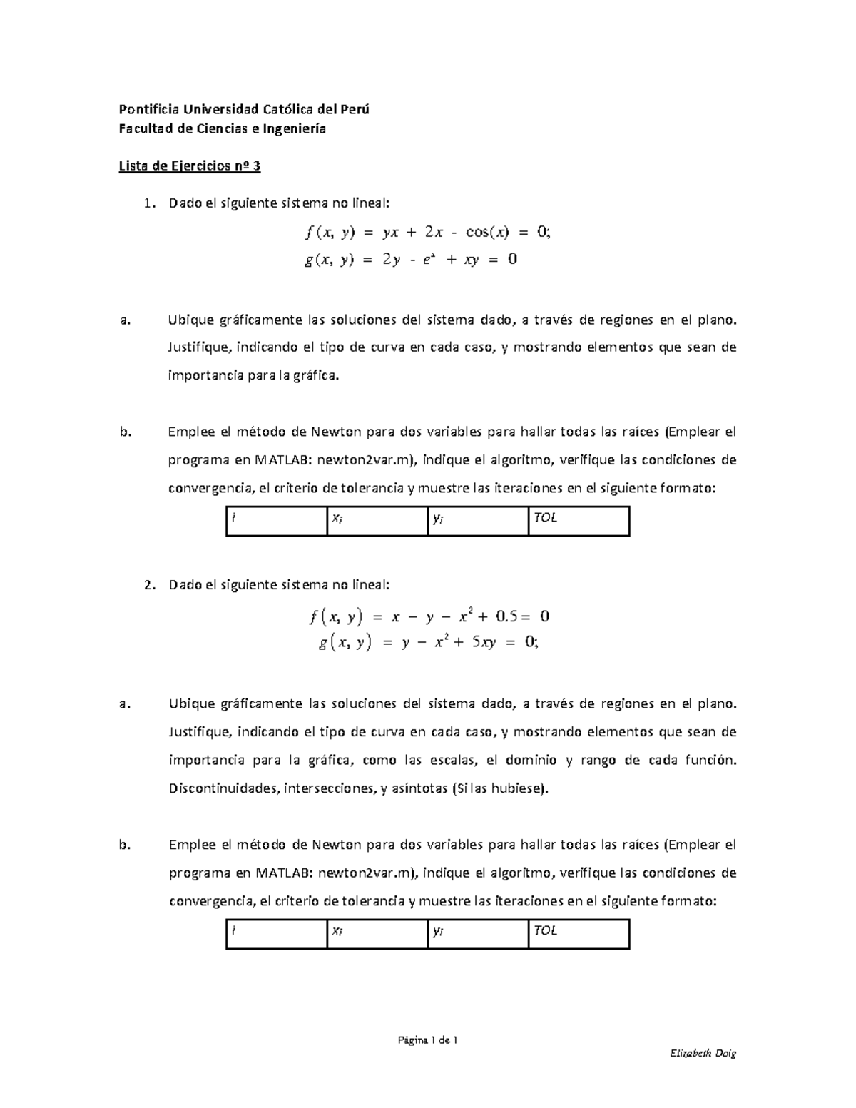 Lista de Ejercicios 3 - Página 1 de 1 Elizabeth Doig Pontificia ...