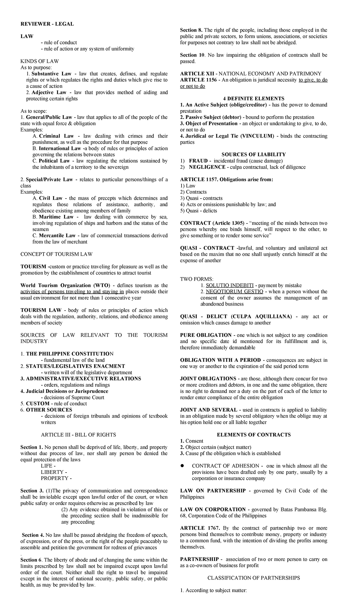 Legal- Reviewer - review dis - REVIEWER - LEGAL LAW rule of conduct ...