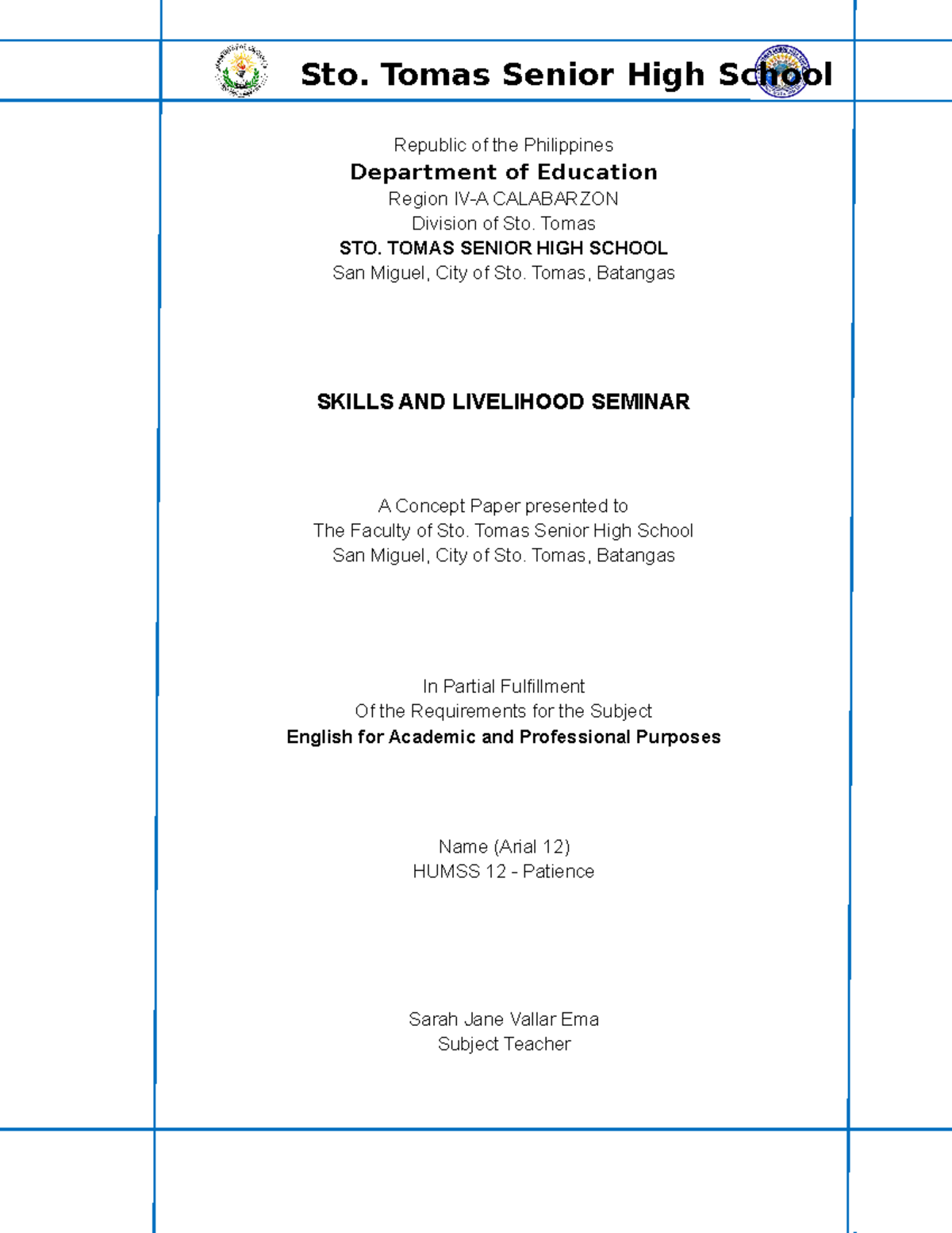 EAPP Concept Paper Template-Format - Republic of the Philippines ...