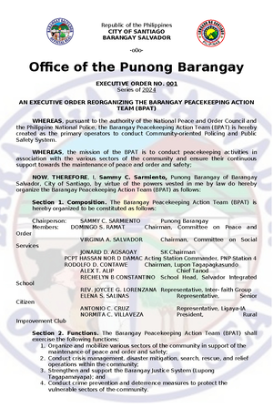 Executive Order No. 004 s. 2023 Revitalizing THE Barangay ANTI-DRUG ...