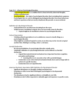 Diagnosing and Classifying Psychological Disorders - Classified a ...