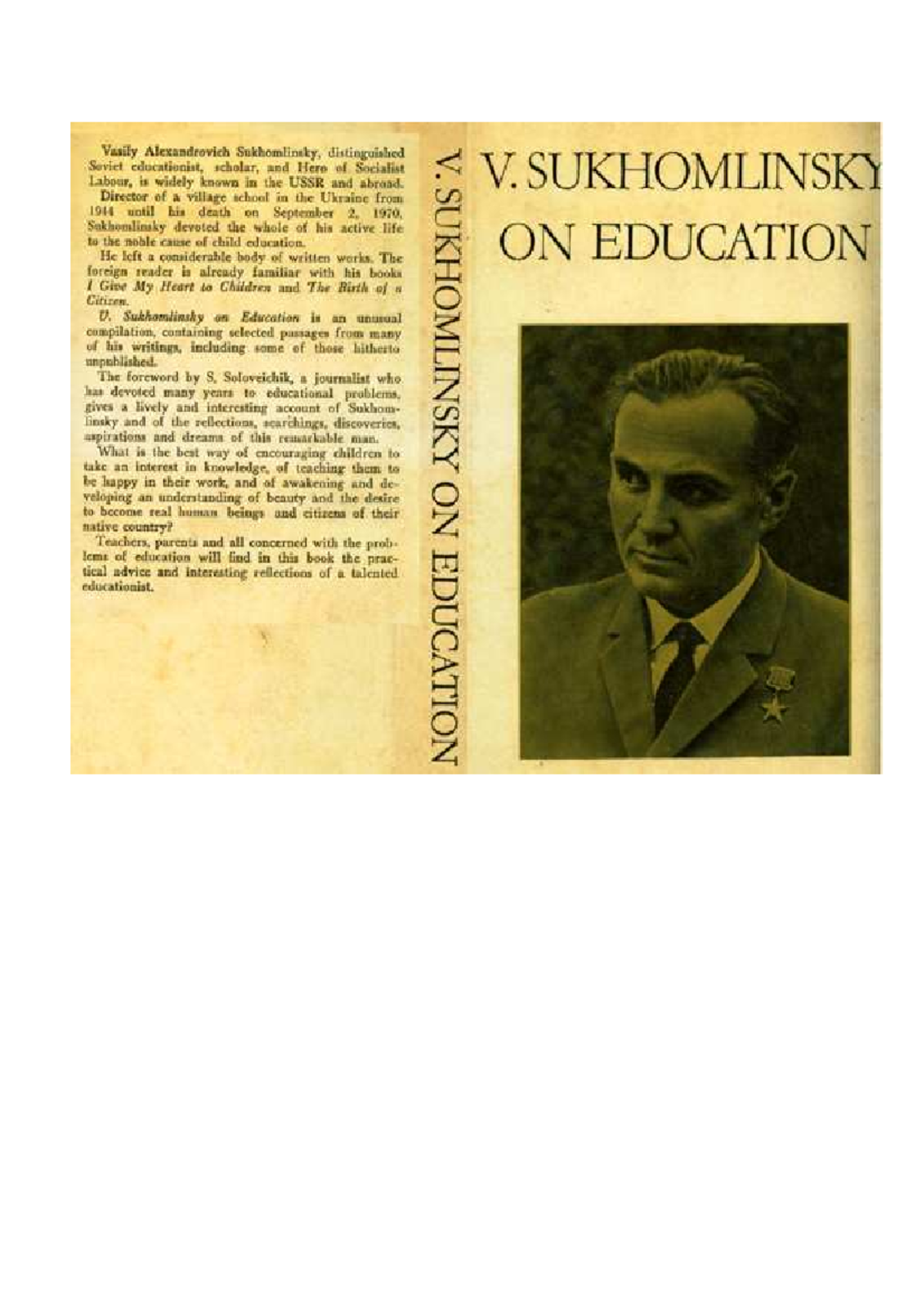 On Education (Sukhomlinsky, 1977) - Philosophical Critique Of ...