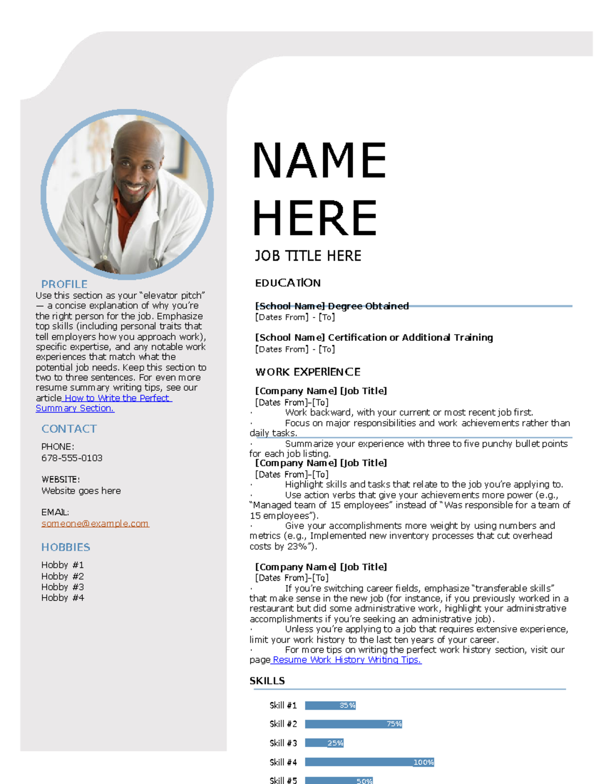 Blue Grey Resume Template - PROFILE Use this section as your “elevator ...
