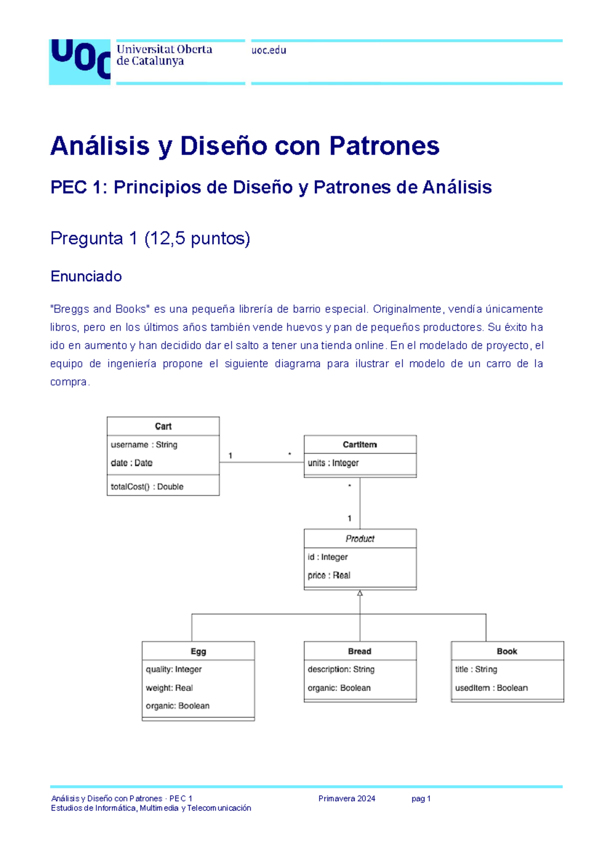 ADP - PEC1 - Solución 23/24-2 - Análisis y Diseño con Patrones PEC 1: Principios de Diseño y ...