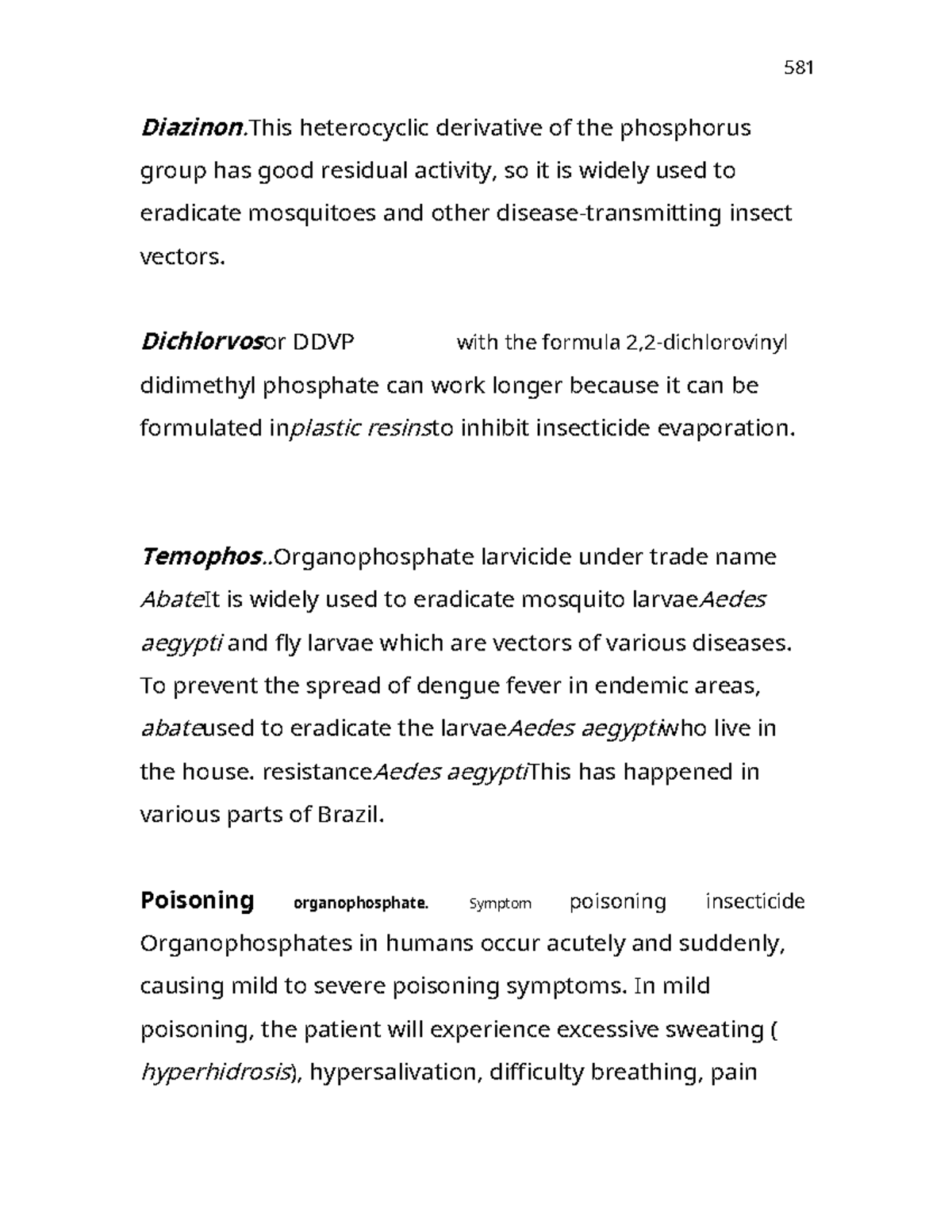 Medical - Anatomy and Motrphology 81-90 - Diazinon heterocyclic ...