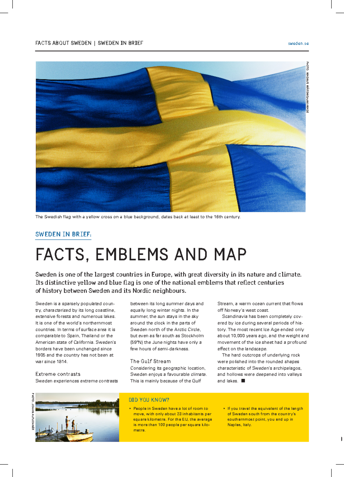 1s - Grade: c - FACTS ABOUT SWEDEN | SWEDEN IN BRIEF The Swedish flag ...