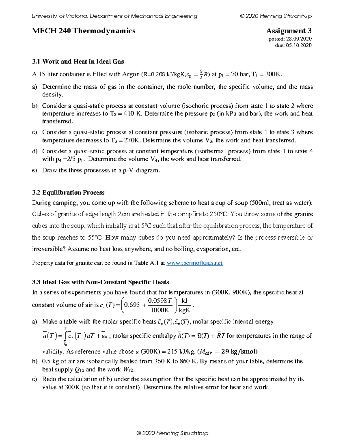 Solution A3 - University of Victoria, Department of Mechanical ...