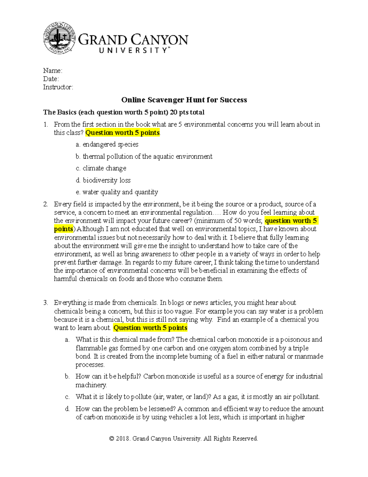 BIO-220 online scavenger hunt - Name: Date: Instructor: Online ...