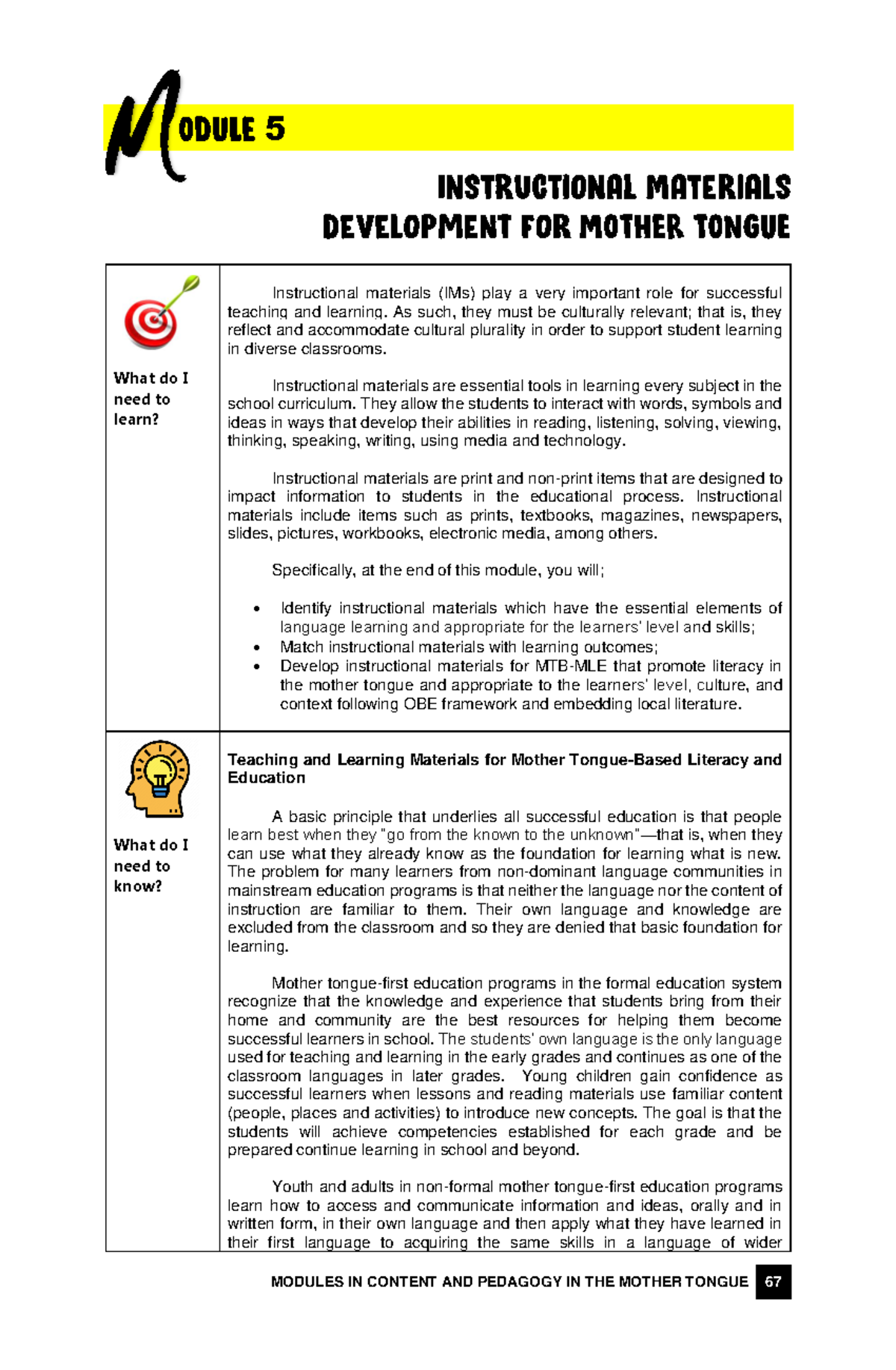 Module-5-IN- Mother- Tongue 090856 - 5 What do I need to learn ...