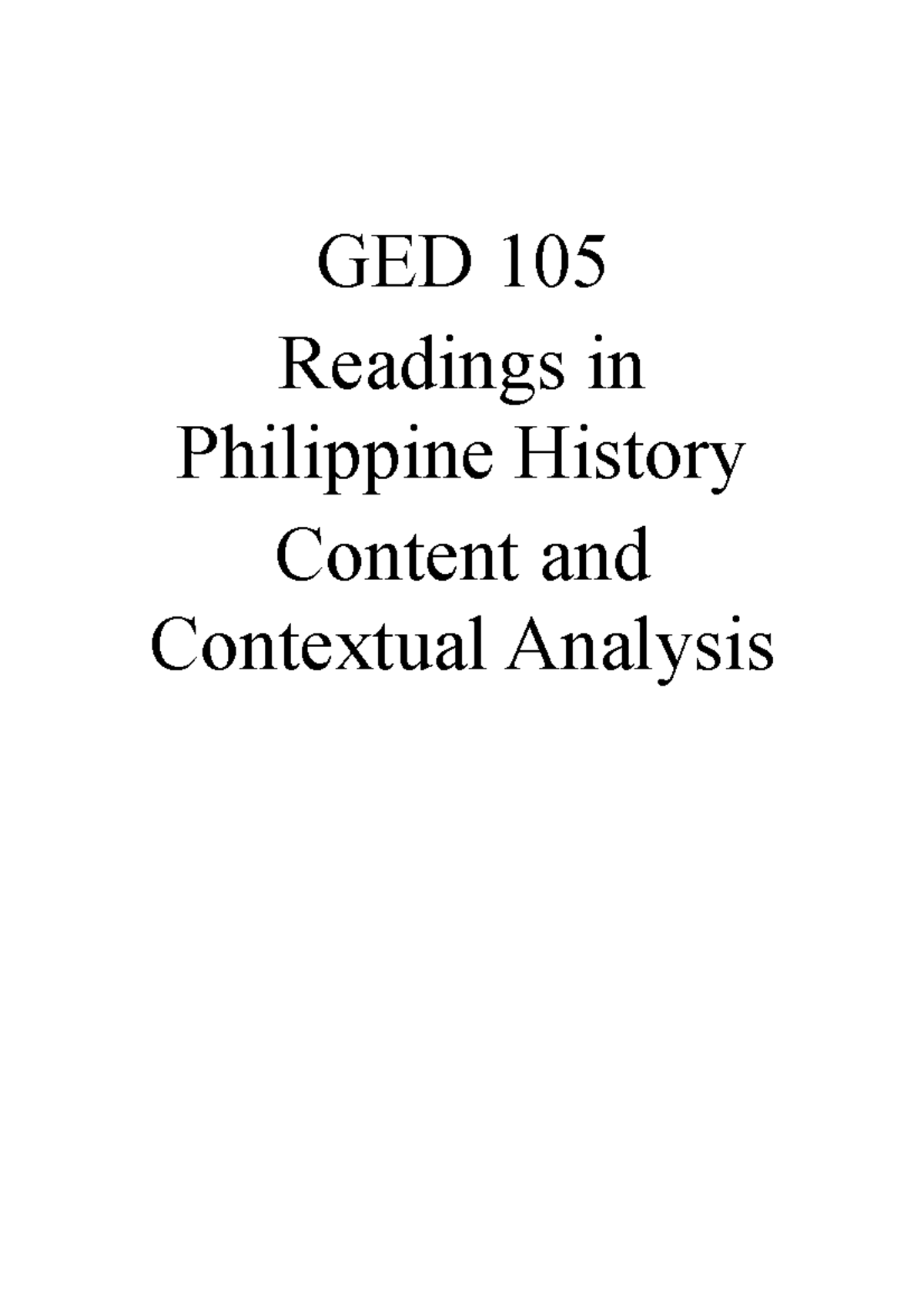 GED 105 Cory aquino - GED 105 Readings in Philippine History Content ...