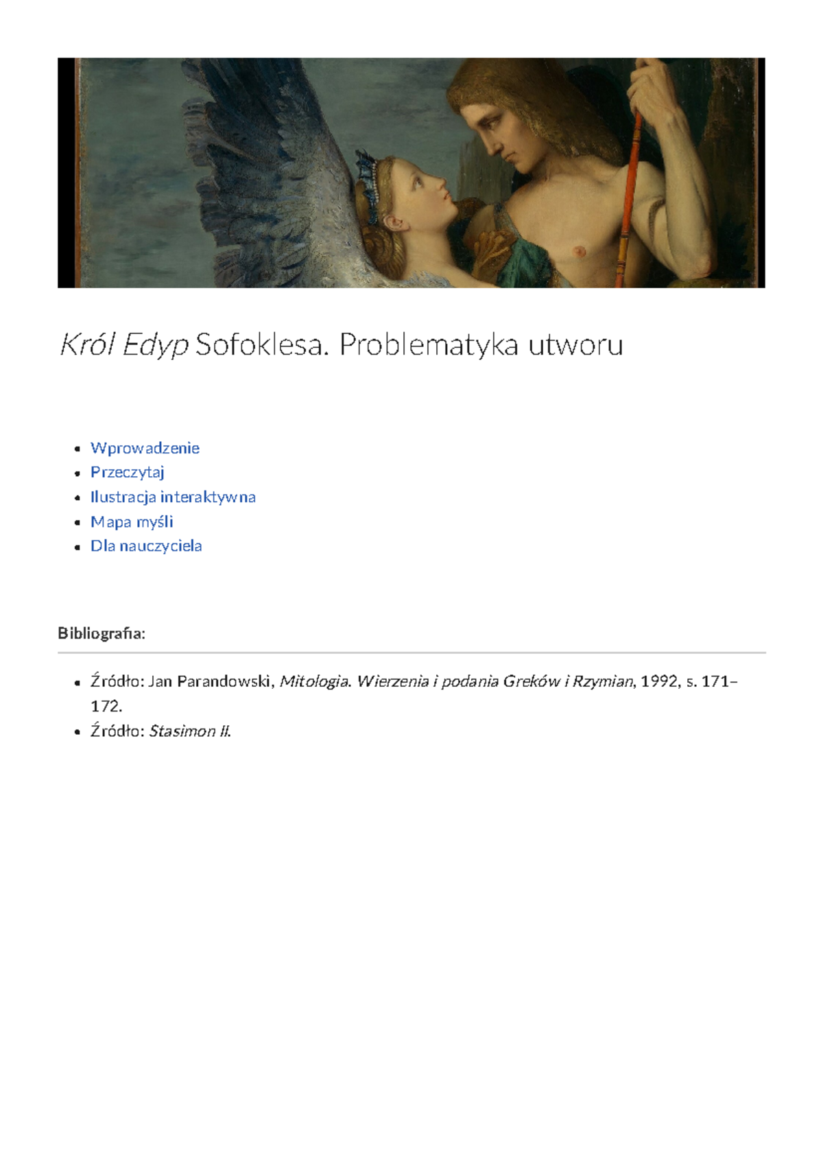 Krol Edyp Sofoklesa Problematyka utworu - Król Edyp Sofoklesa ...