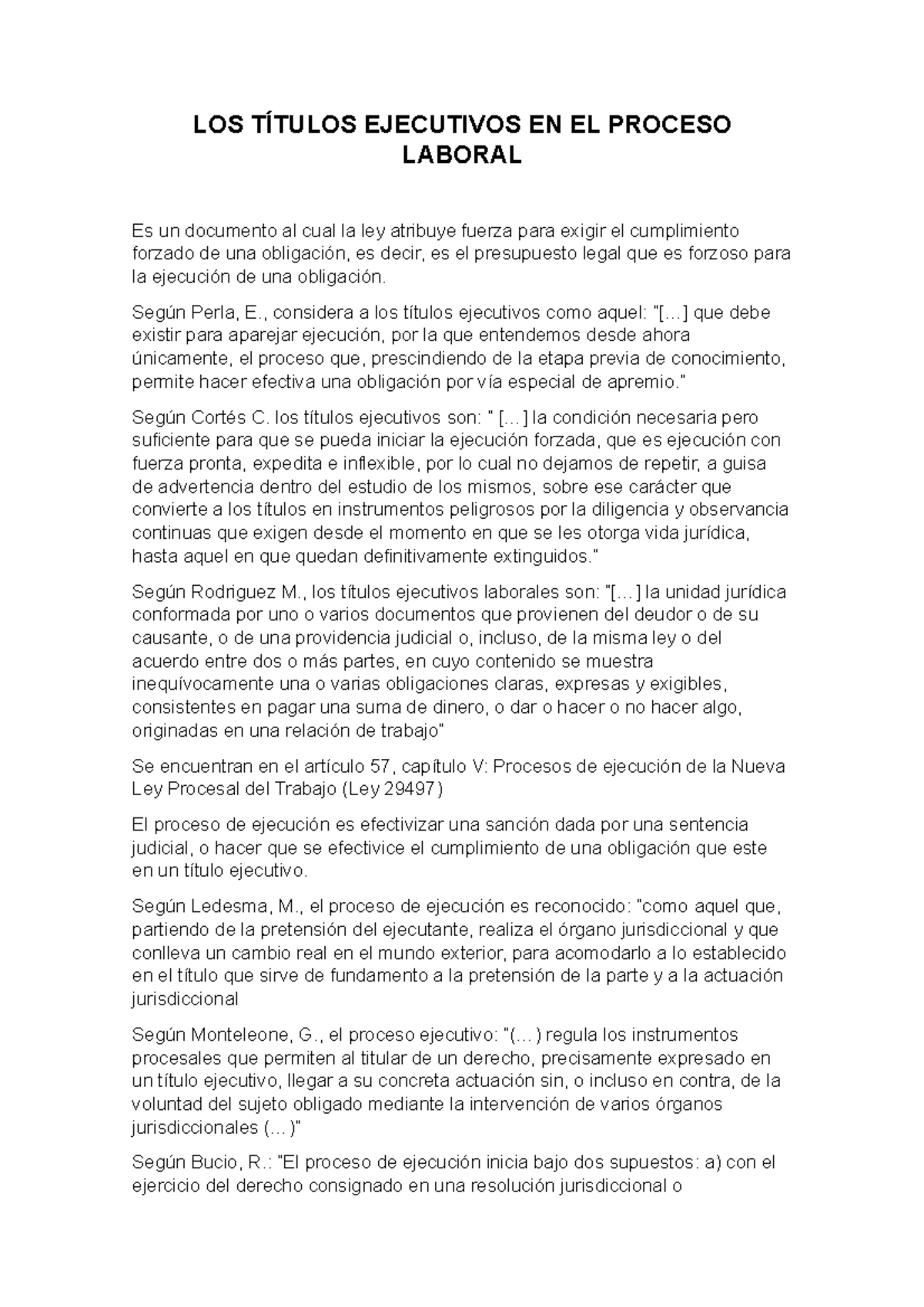 LOS Títulos Ejecutivos EN EL Proceso Laboral - LOS TÍTULOS EJECUTIVOS ...