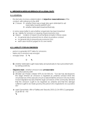 Elements Of Delict - Study Unit 1 Scope: SA – Law of Delict / America ...
